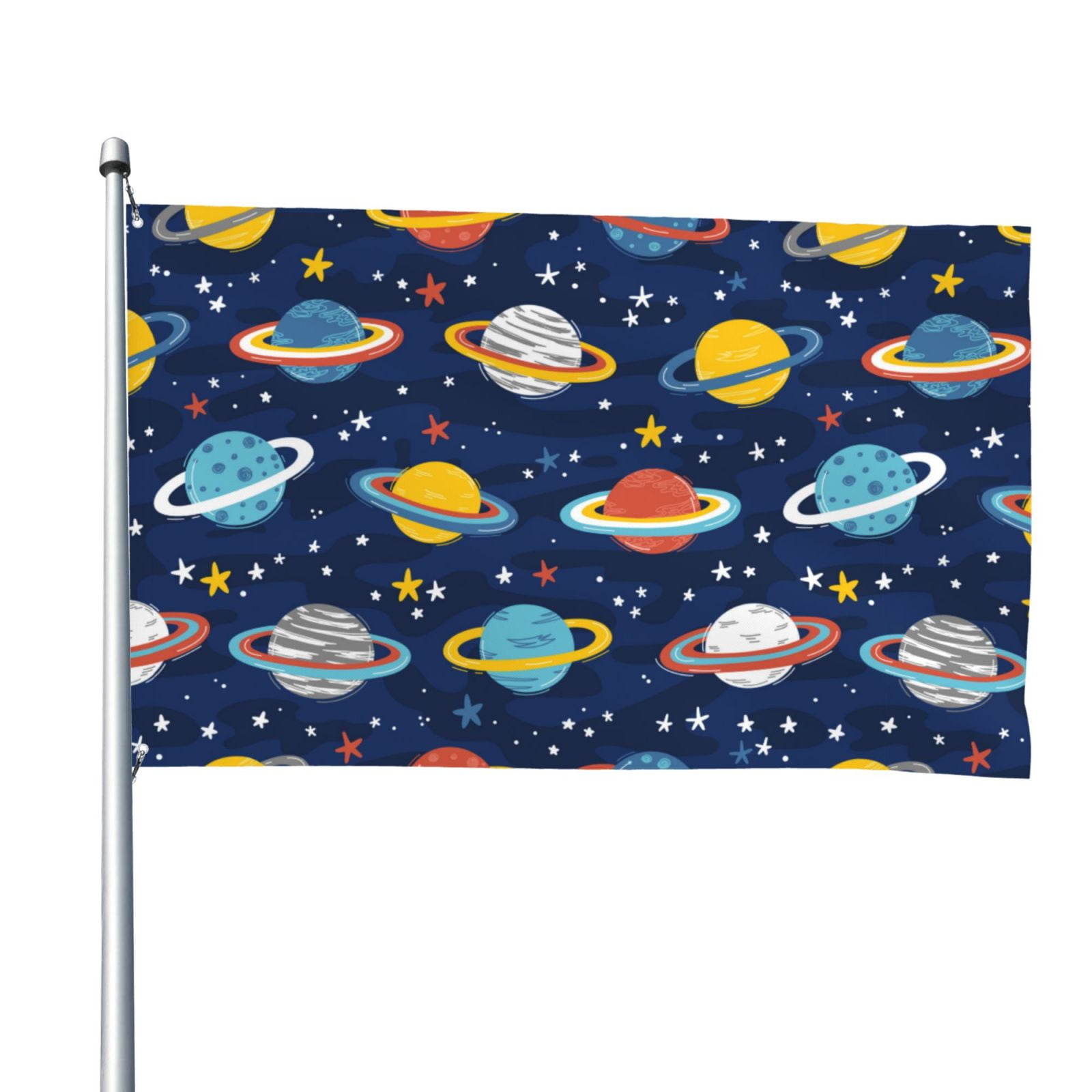 Picia Planets and Stars Printed Flag ,Planets and Stars Pattern Garden ...