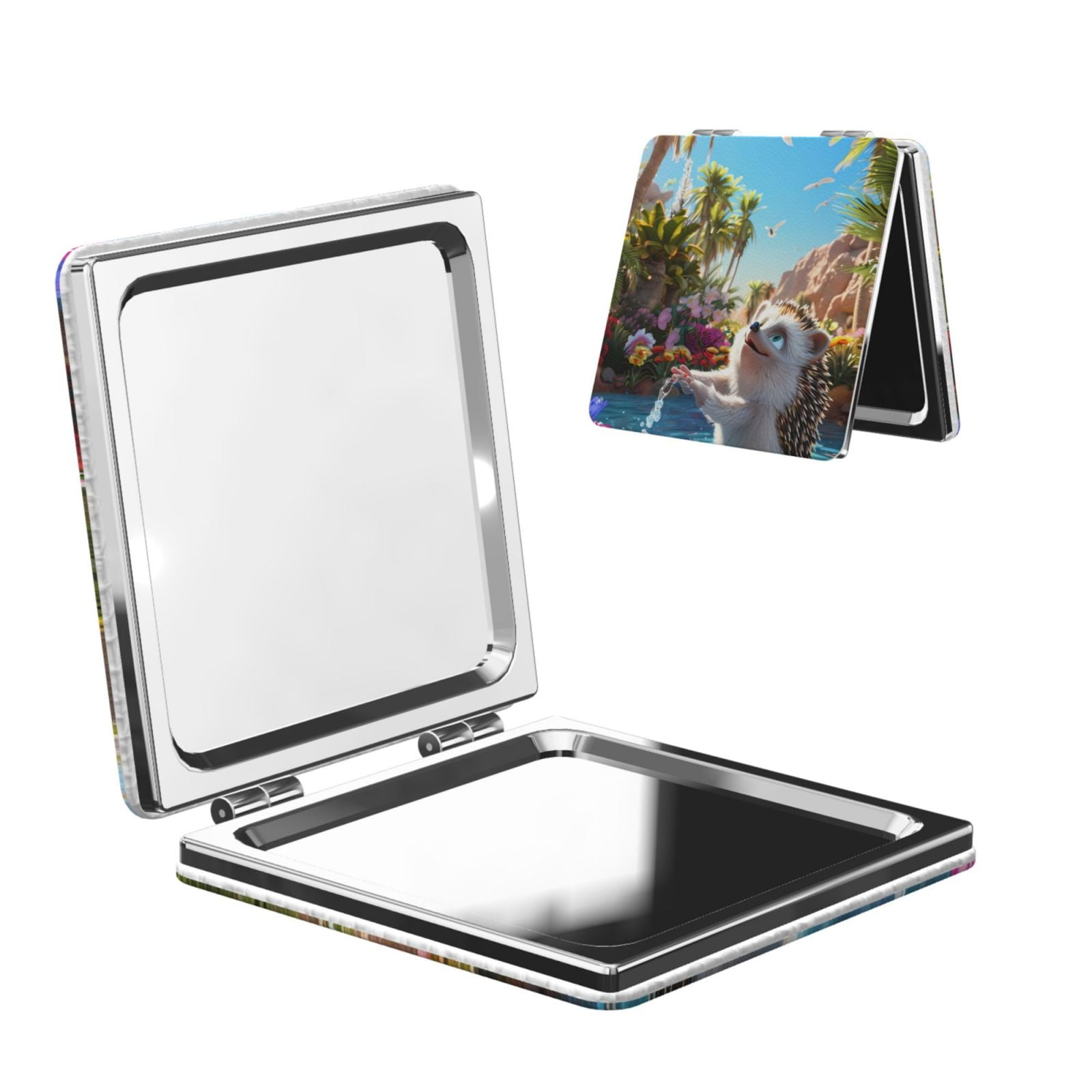 Picia Playful Hedgehog Forest Pond for Compact Vanity Mirror , Travel ...