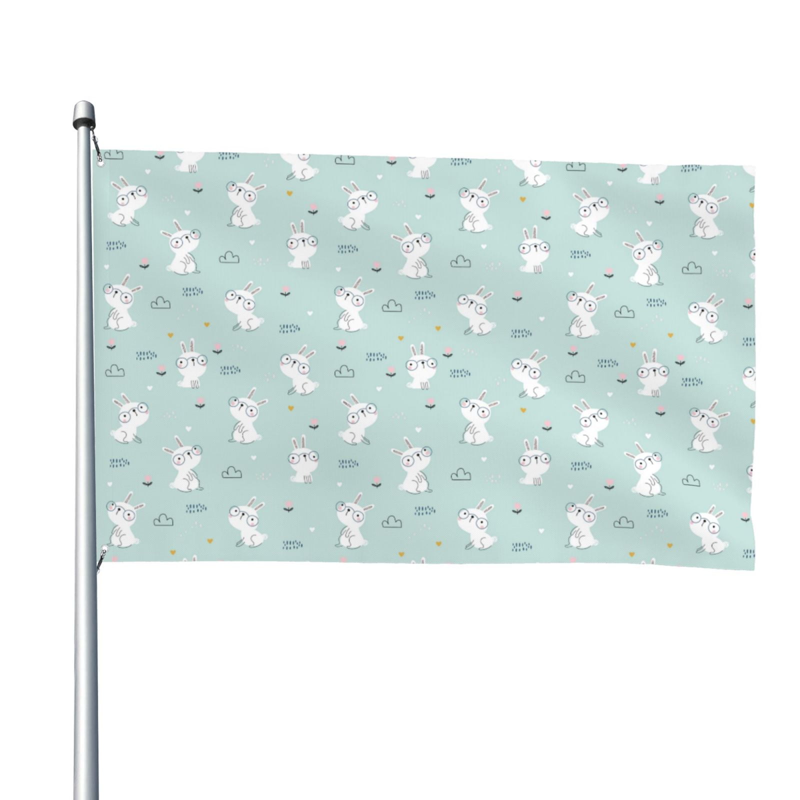 Picia Playing Rabbit Printed Flag ,Playing Rabbit Pattern Garden Flag ...