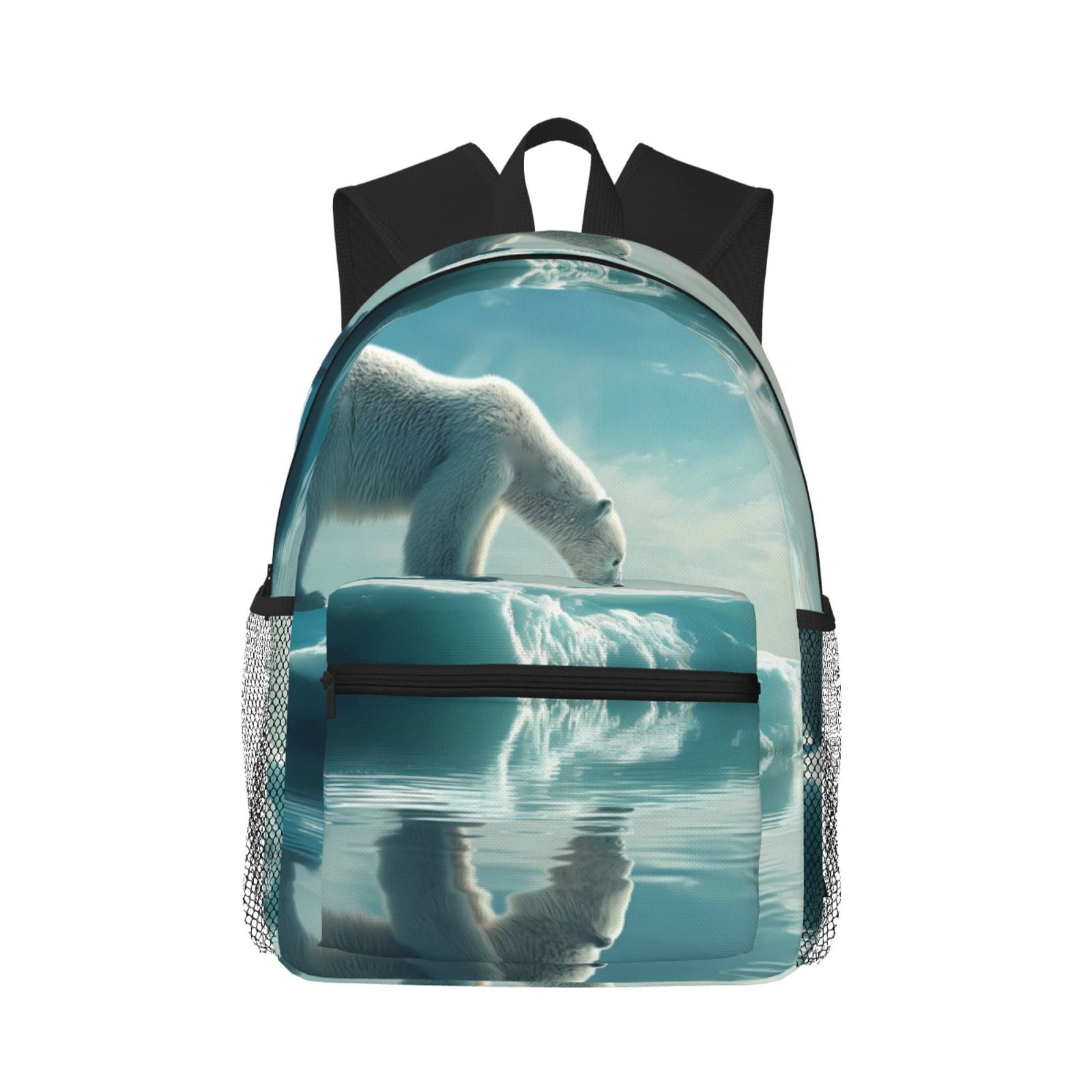 Picia Polar Bear On Iceberg Large Capacity Backpack Classic Style ...
