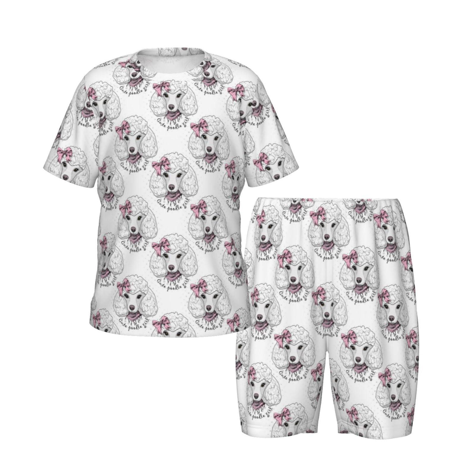 Picia Poodle Dog Printed Boys' Kids-PJ Snug Fit Cotton Short Sleeve Top ...