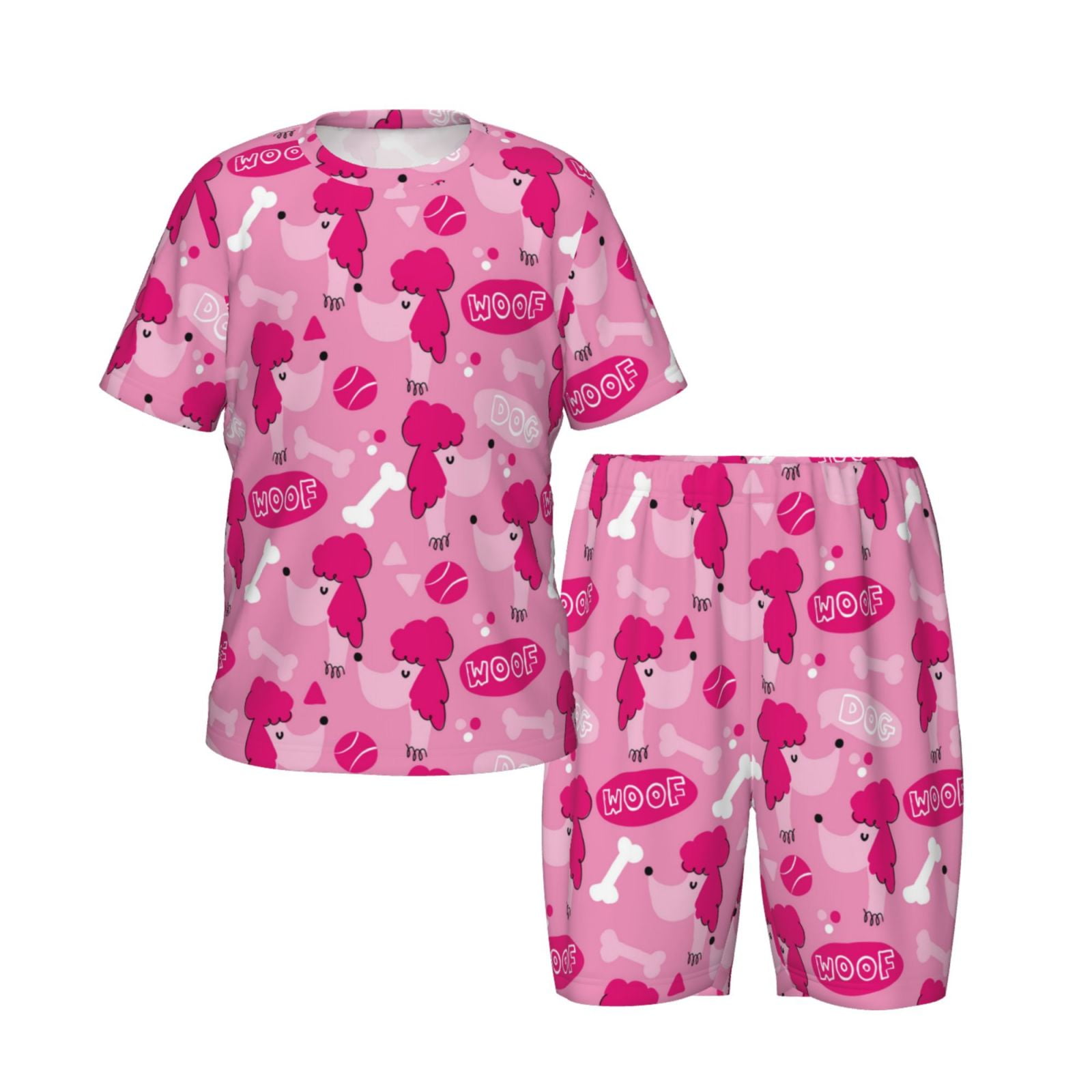 Picia Poodle Dog Printed Boys' Kids-PJ Snug Fit Cotton Short Sleeve Top ...