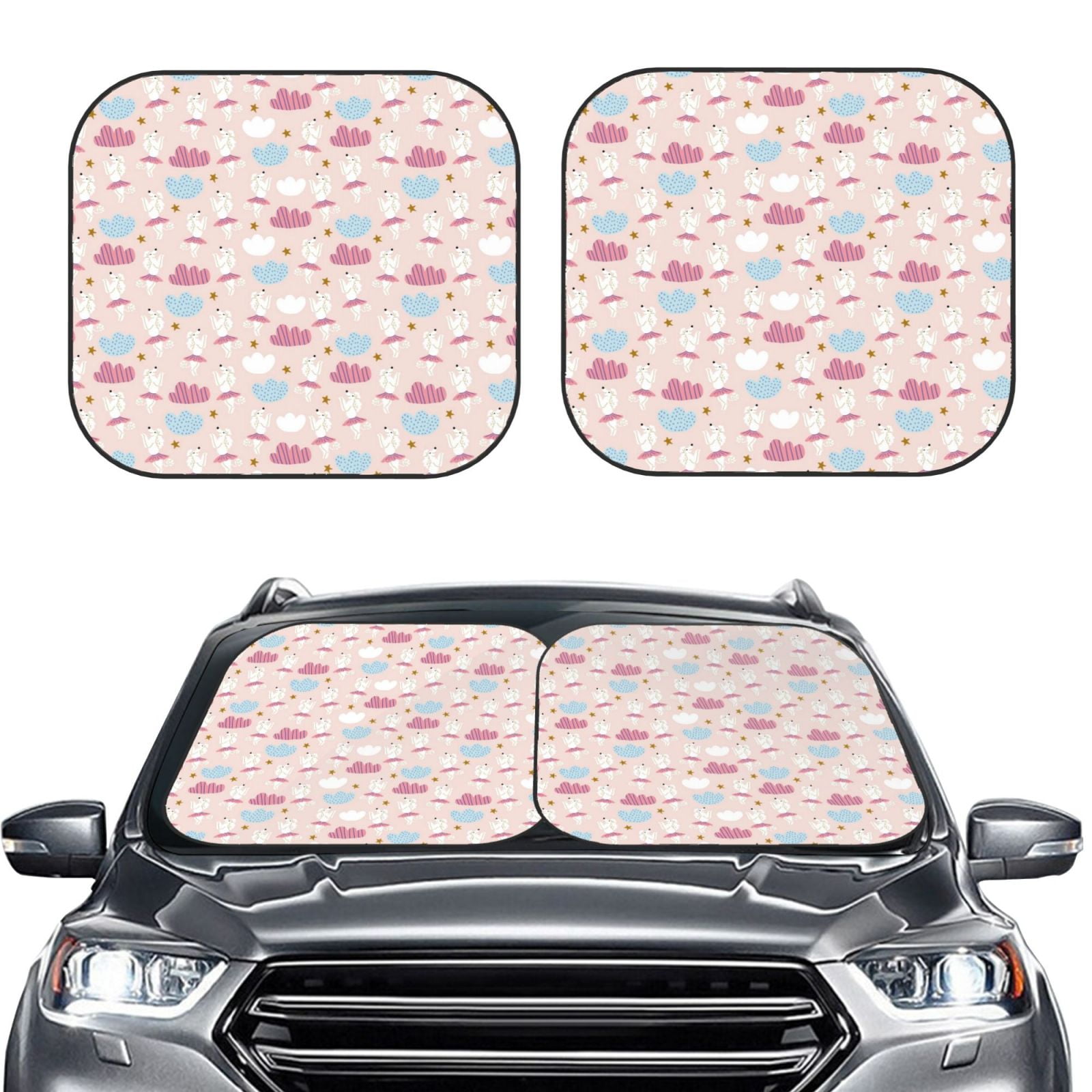 Picia Poodle In Ballet Skirts Dancing 2 Piece Car Windshield Sun Shade ...