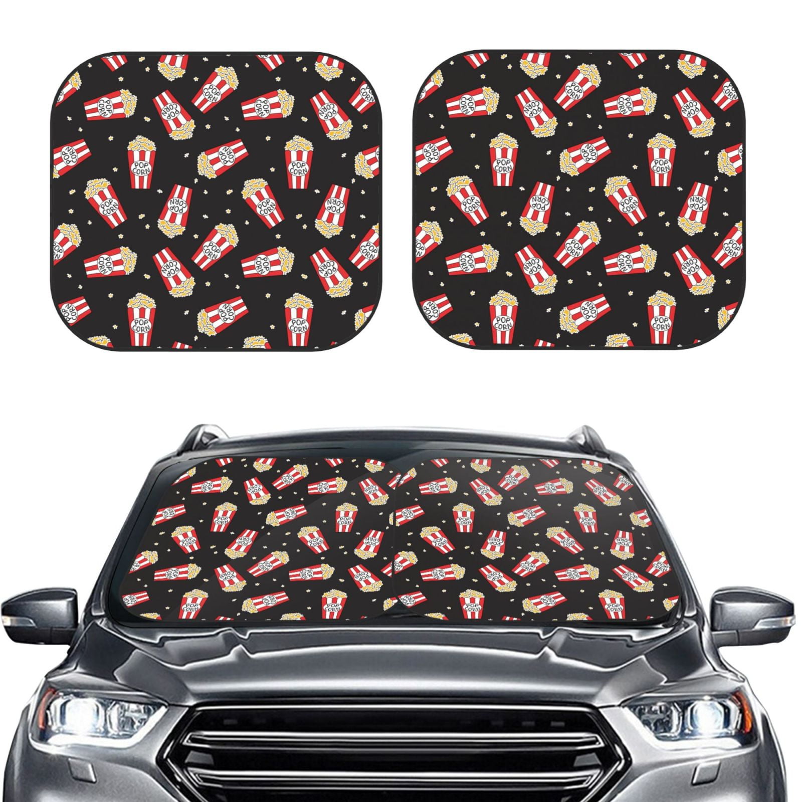 Picia Popcorn 2 Piece Car Windshield Sun Shade Foldable | Foldable Sun ...