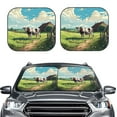 Picia Prairie Pasture Cow 2 Piece Car Windshield Sun Shade Foldable | Foldable Sun Shield for ...