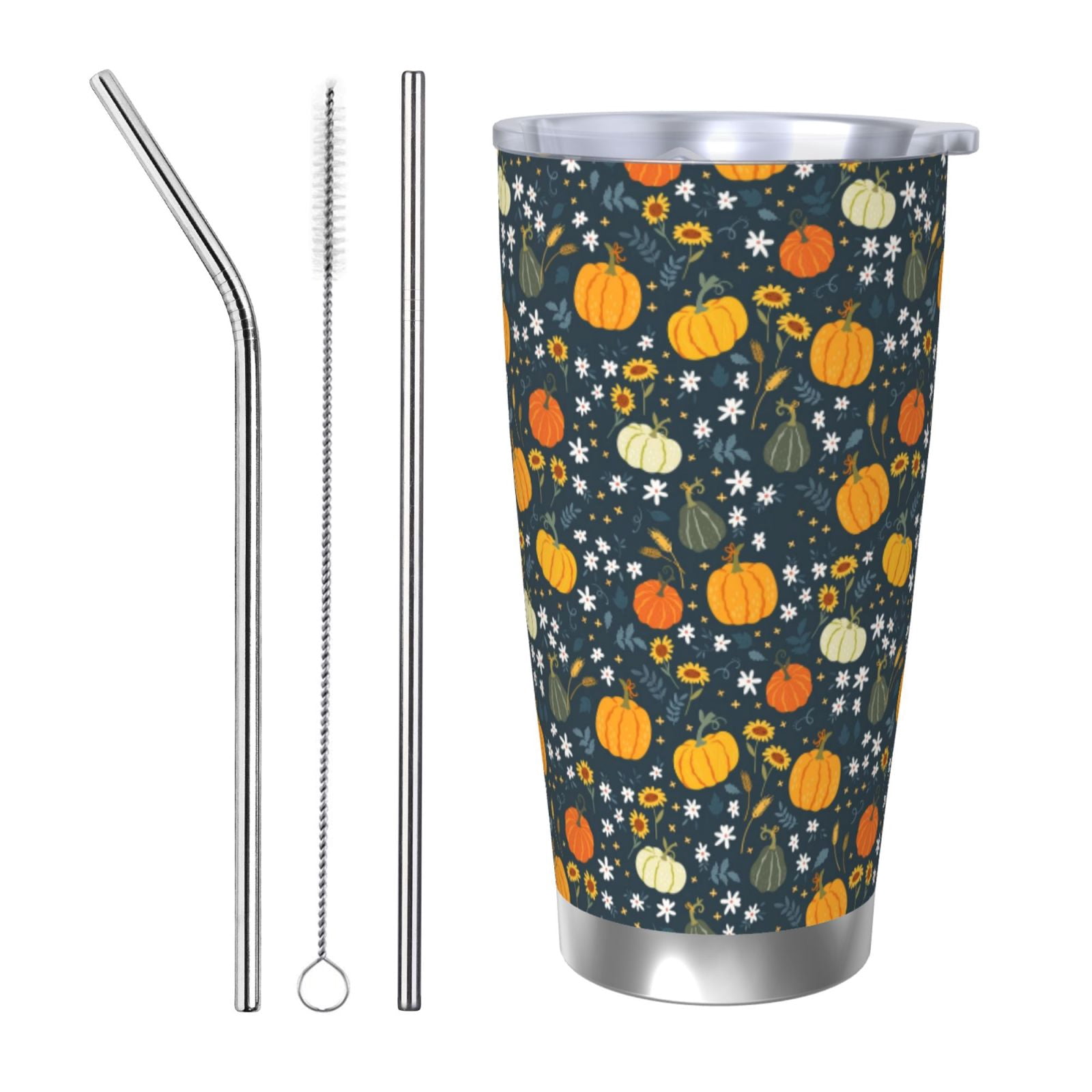 Picia Pumpkin Pattern 20 oz Tumbler Stainless Steel Vacuum Insulated ...
