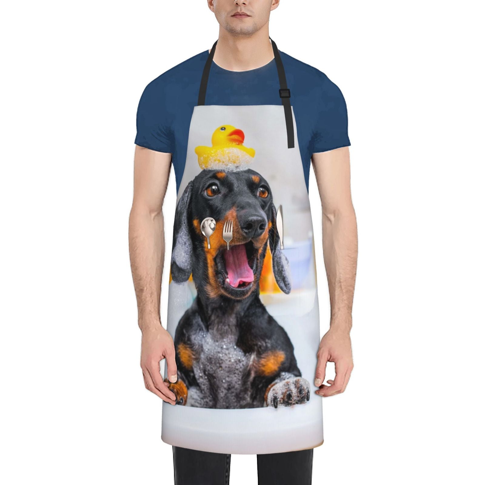 Picia Puppy Sits In Bathtub Waterproof Apron for Unisex Adult ...