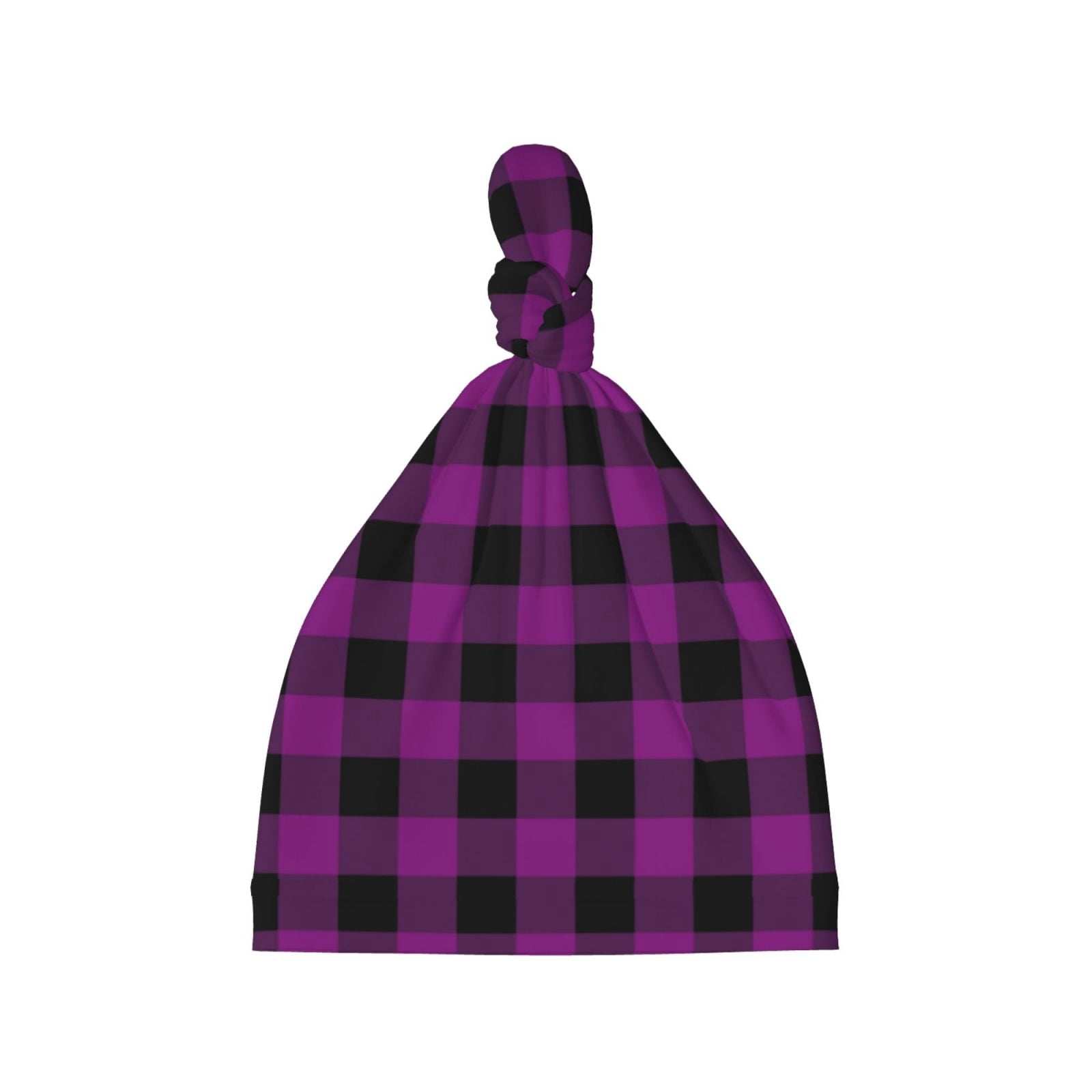 Picia Purple Black Plaid Printed Preemie Hats for Baby Girls Cotton ...
