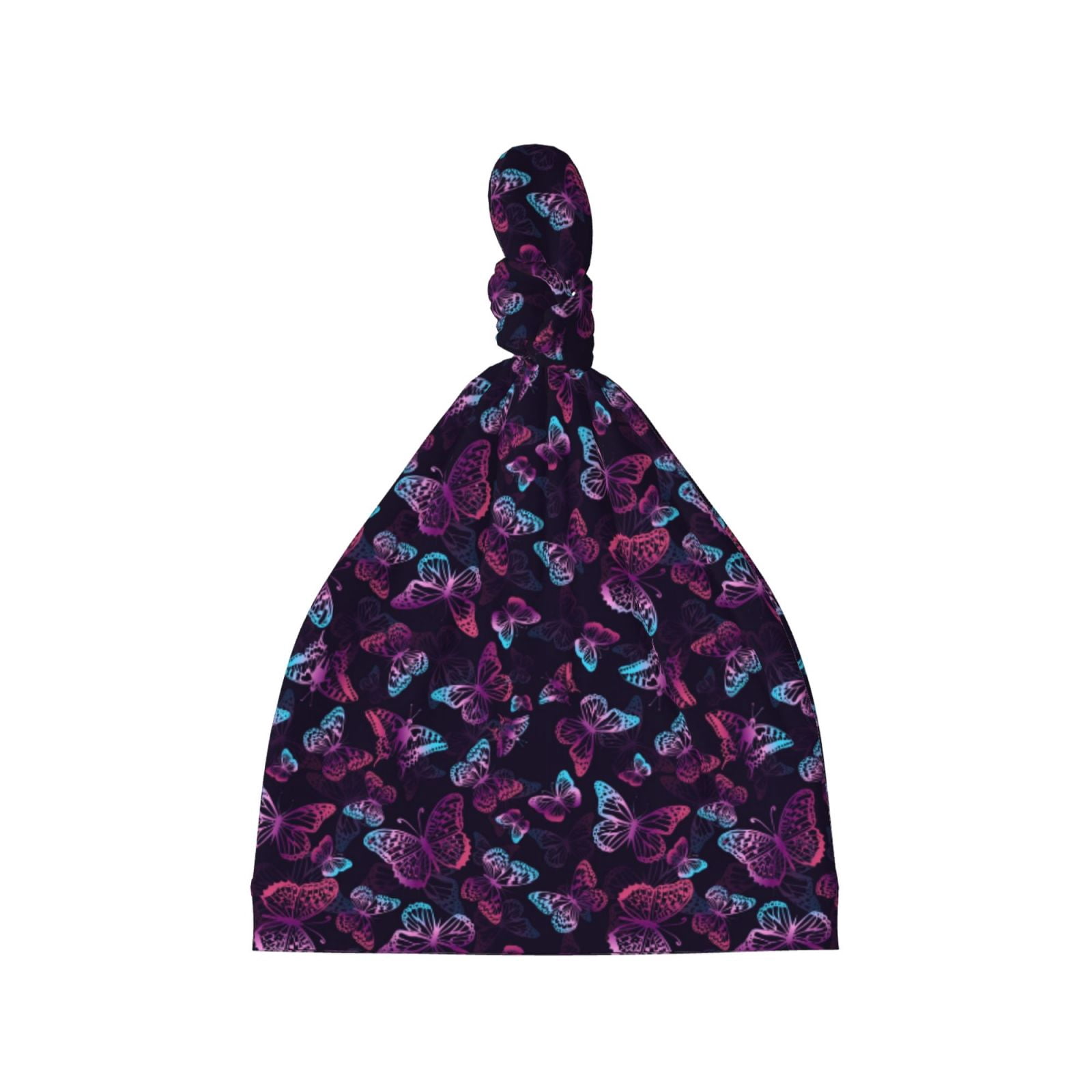 Picia Purple Butterfly Printed Preemie Hats for Baby Girls Cotton ...