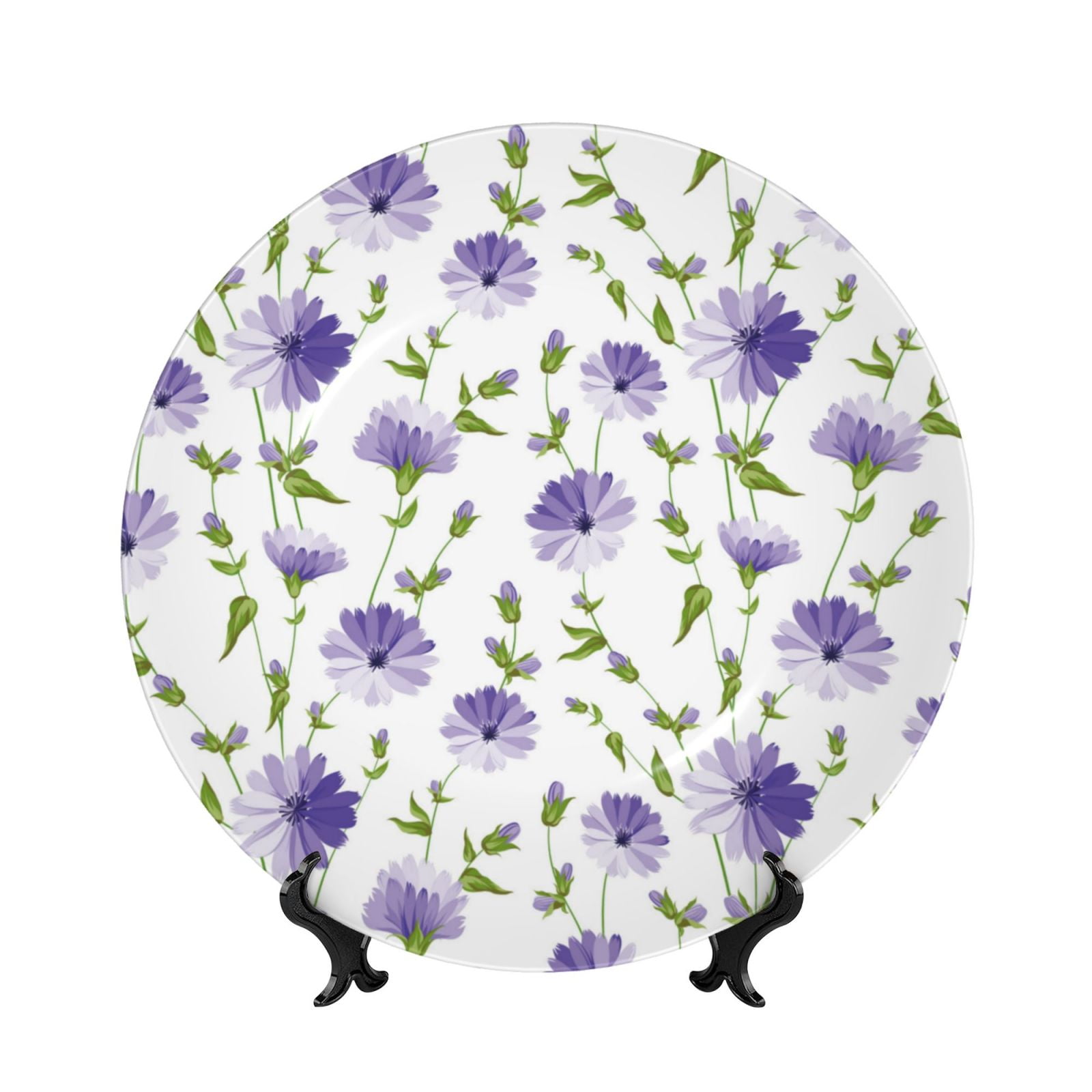 Picia Purple Chicory Pattern Bone China Decorative Plate – Wall Decor ...