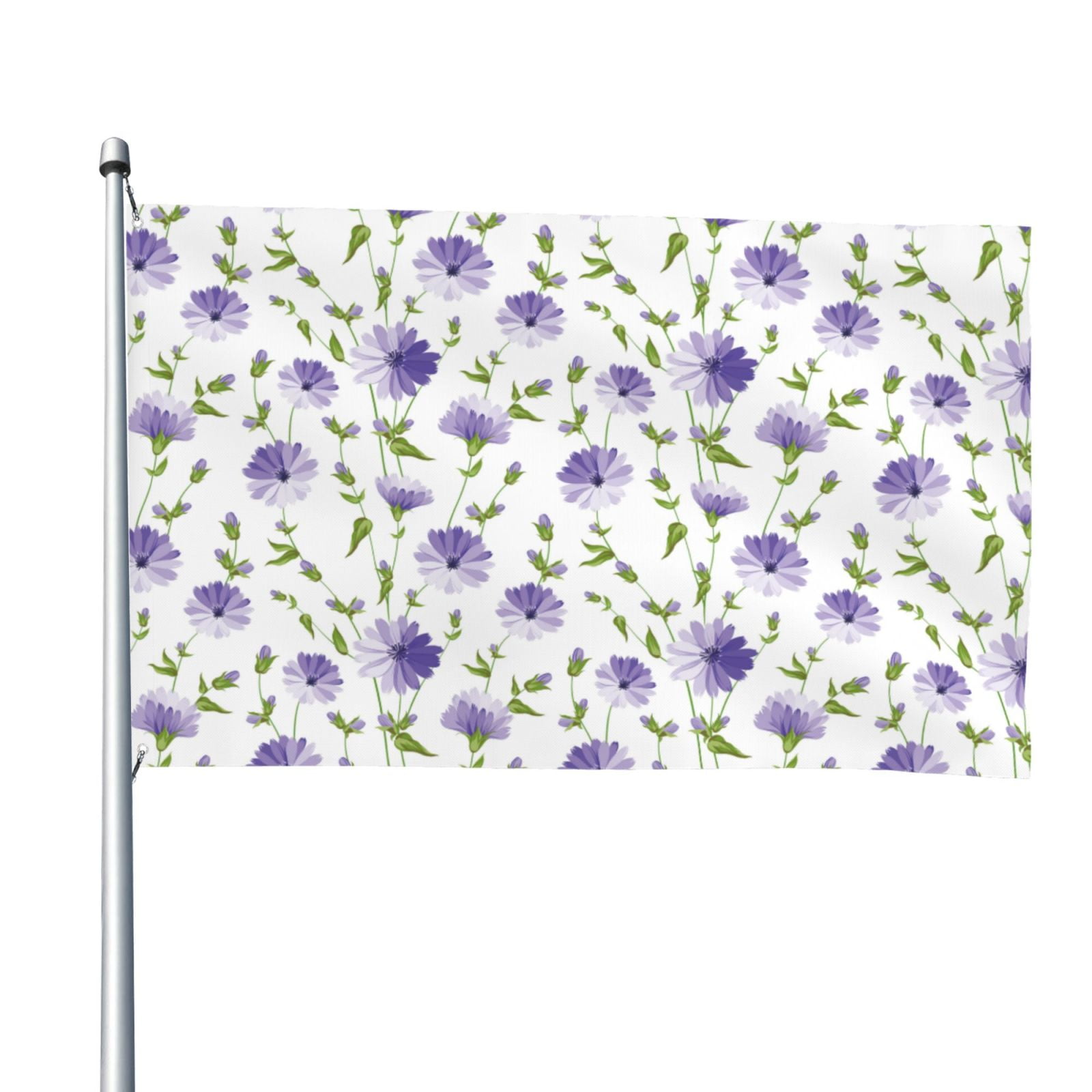 Picia Purple Chicory Printed Flag ,Purple Chicory Pattern Garden Flag ...