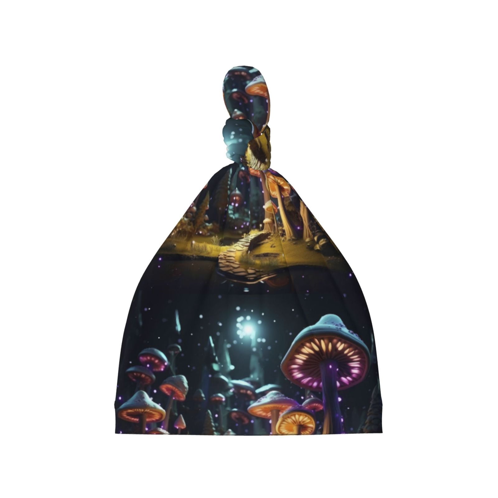 Picia Purple Glowing Mushroom Printed Preemie Hats for Baby Girls ...