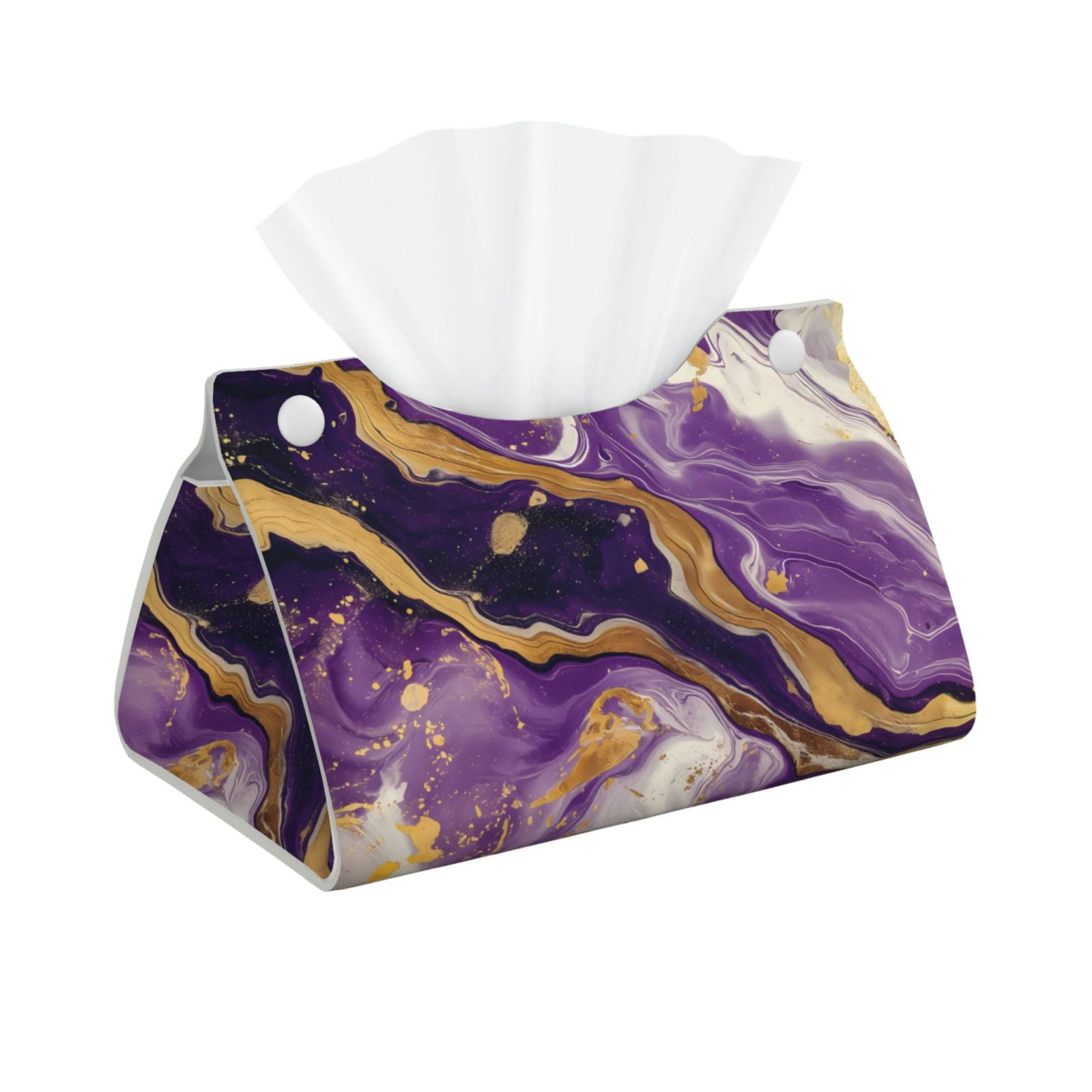 Picia Purple Gold Marble Swirls Pattern Long Tissue Box Cover,PVC ...
