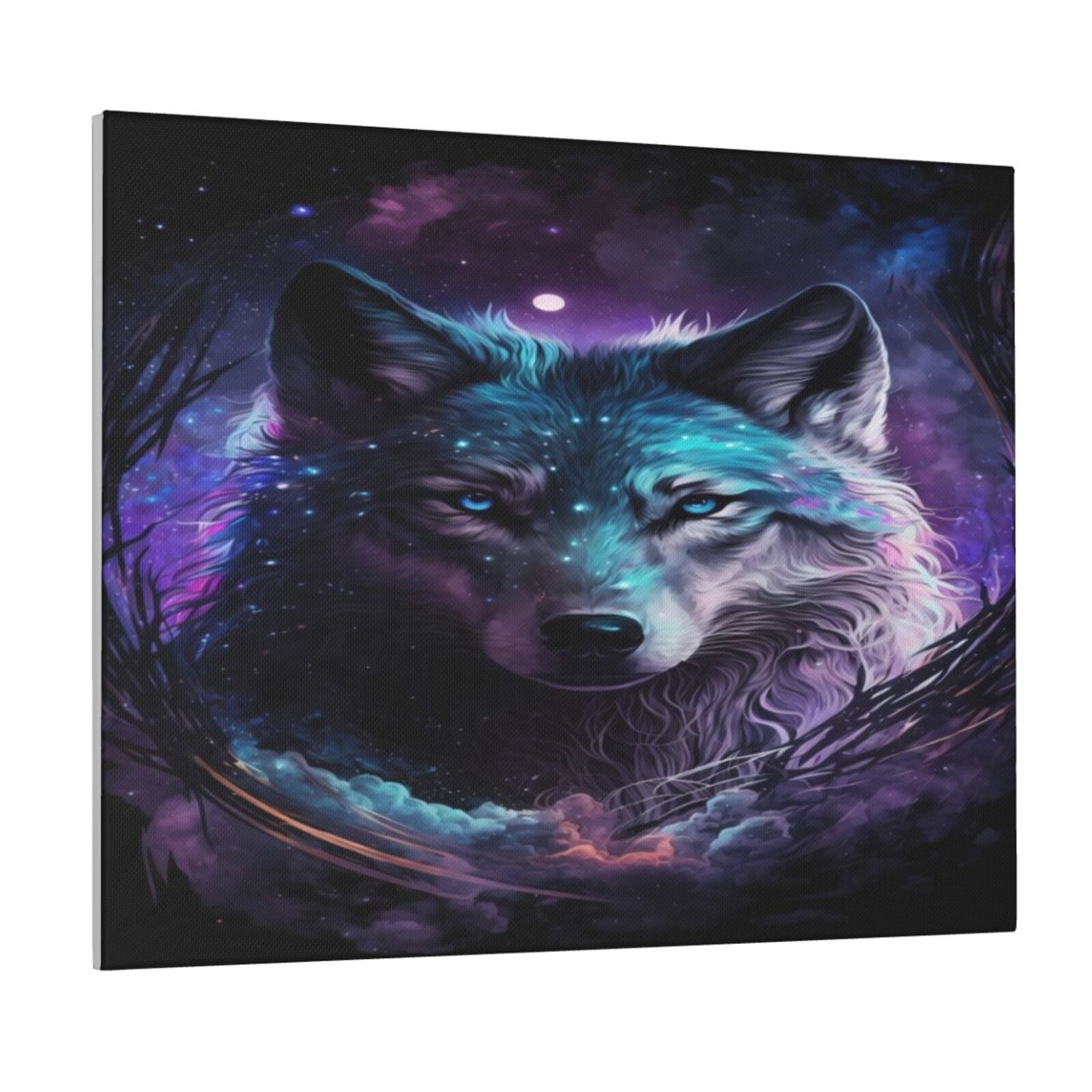 Picia Purple Sky Wolf Pattern Decorative Picture – Unique Wall Art ...