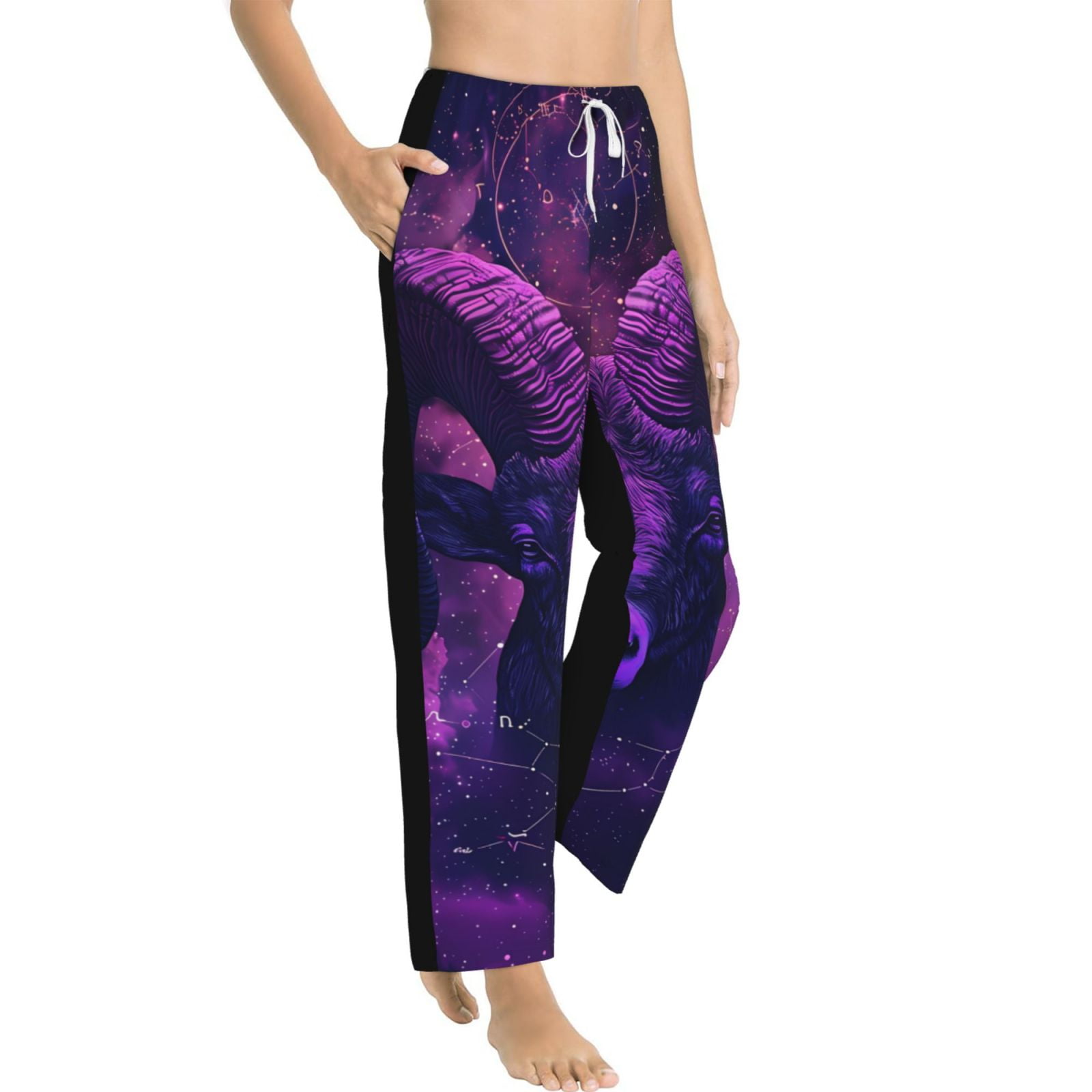 Picia Purple Starry Sky Antelope Womens Soft Woven Cotton Elastic ...
