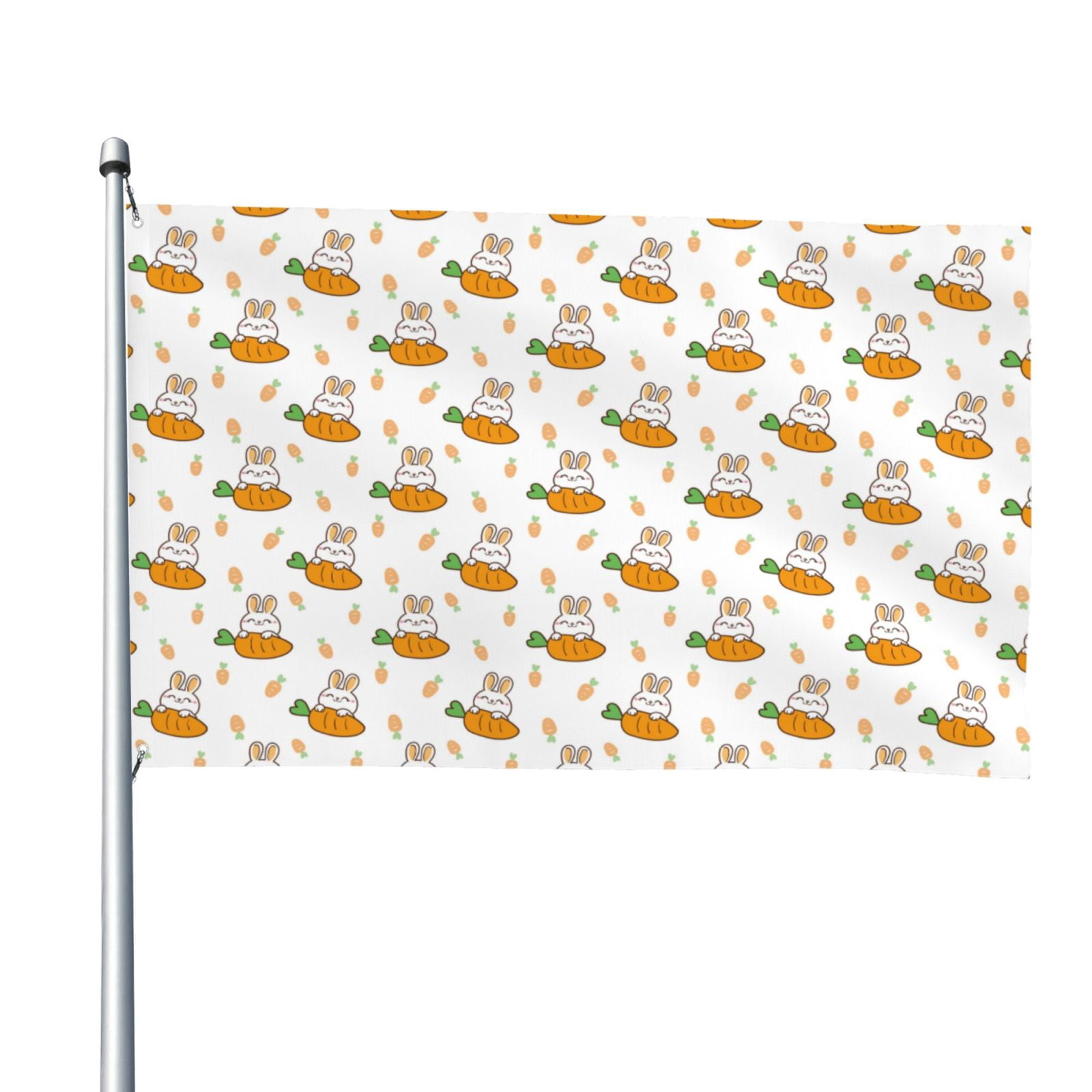 Picia Rabbit And Carrot Printed Flag ,Rabbit And Carrot Pattern Garden ...