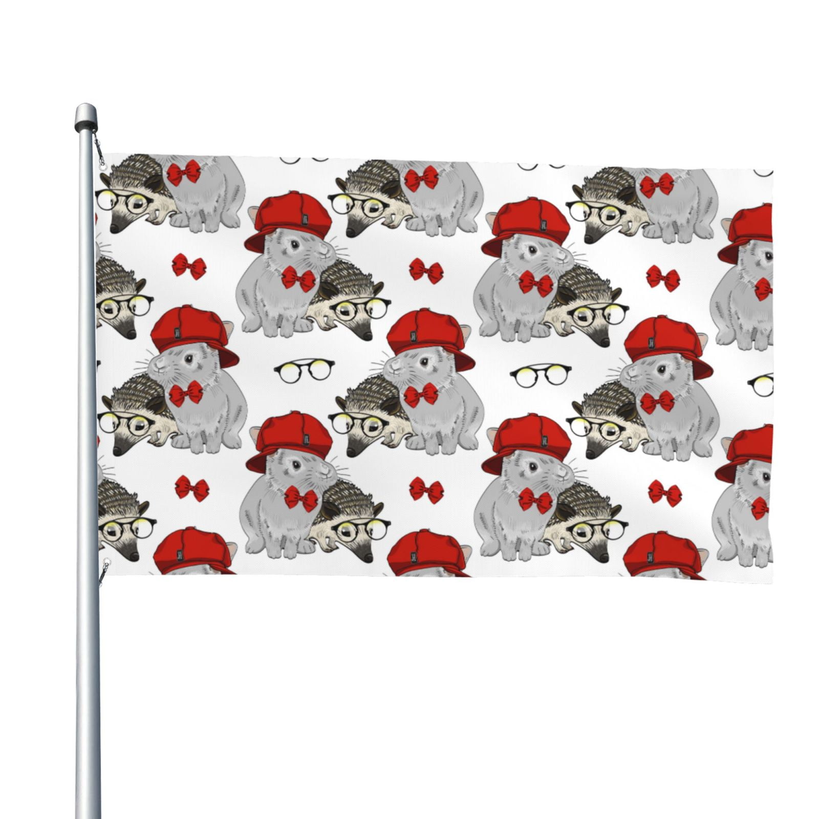 Picia Rabbit And Hedgehog Printed Flag ,Rabbit And Hedgehog Pattern ...