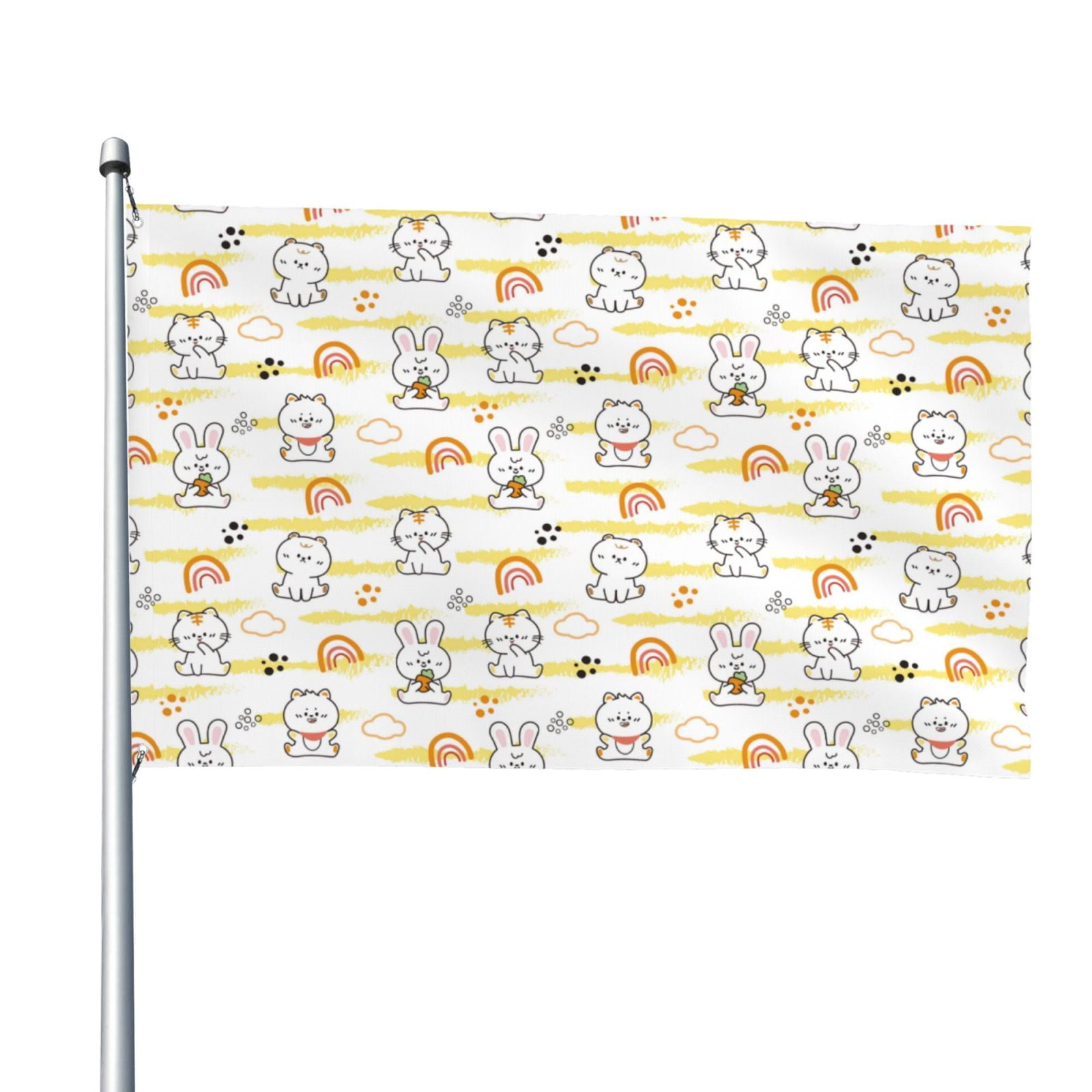 Picia Rabbit And Milk Tea Printed Flag ,Rabbit And Milk Tea Pattern ...
