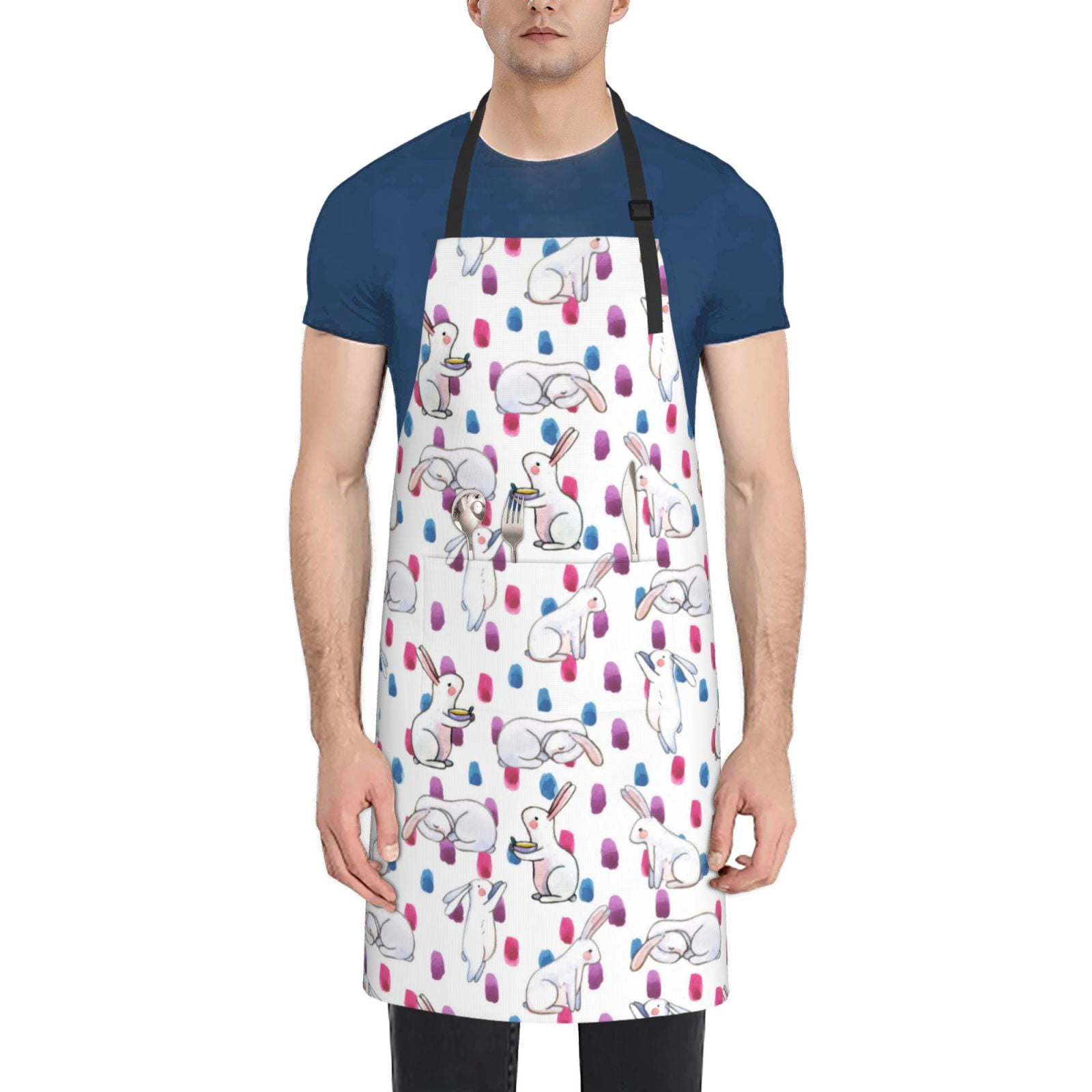 Picia Rabbit Eating Waterproof Apron for Unisex Adult - Adjustable Bib ...