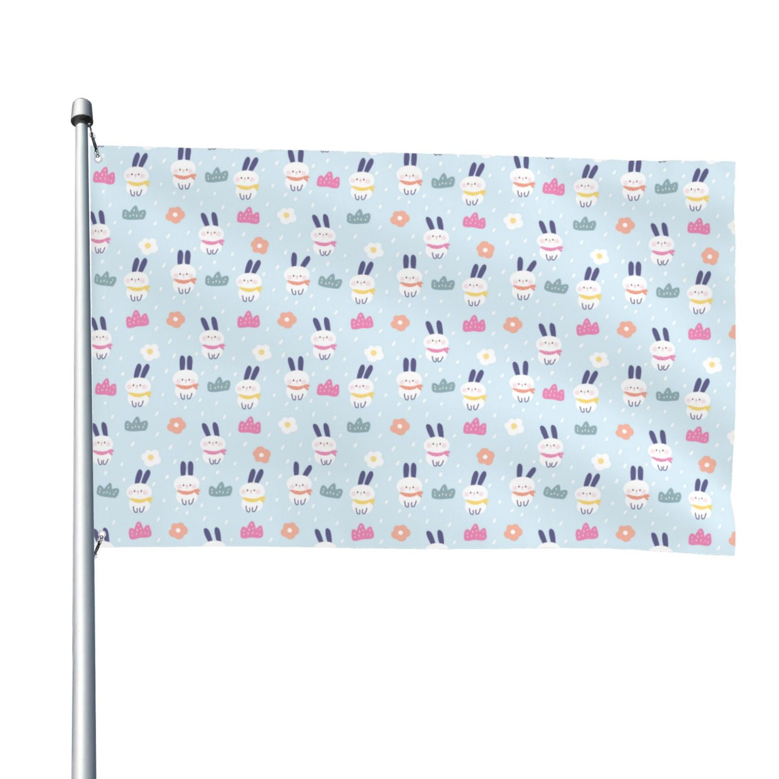 Picia Rabbit In The Rain Printed Flag ,Rabbit In The Rain Pattern ...