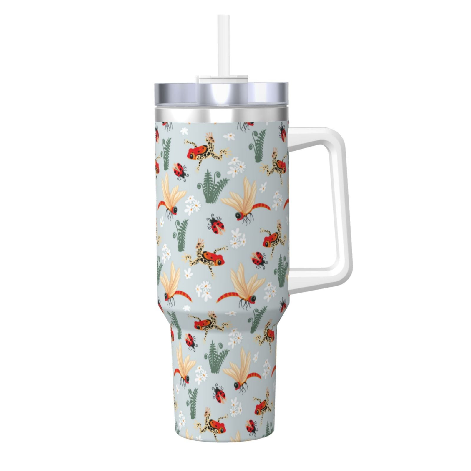 Picia Ragonfly And Ladybug Pattern 40oz Ice Bully Insulated Tumbler ...