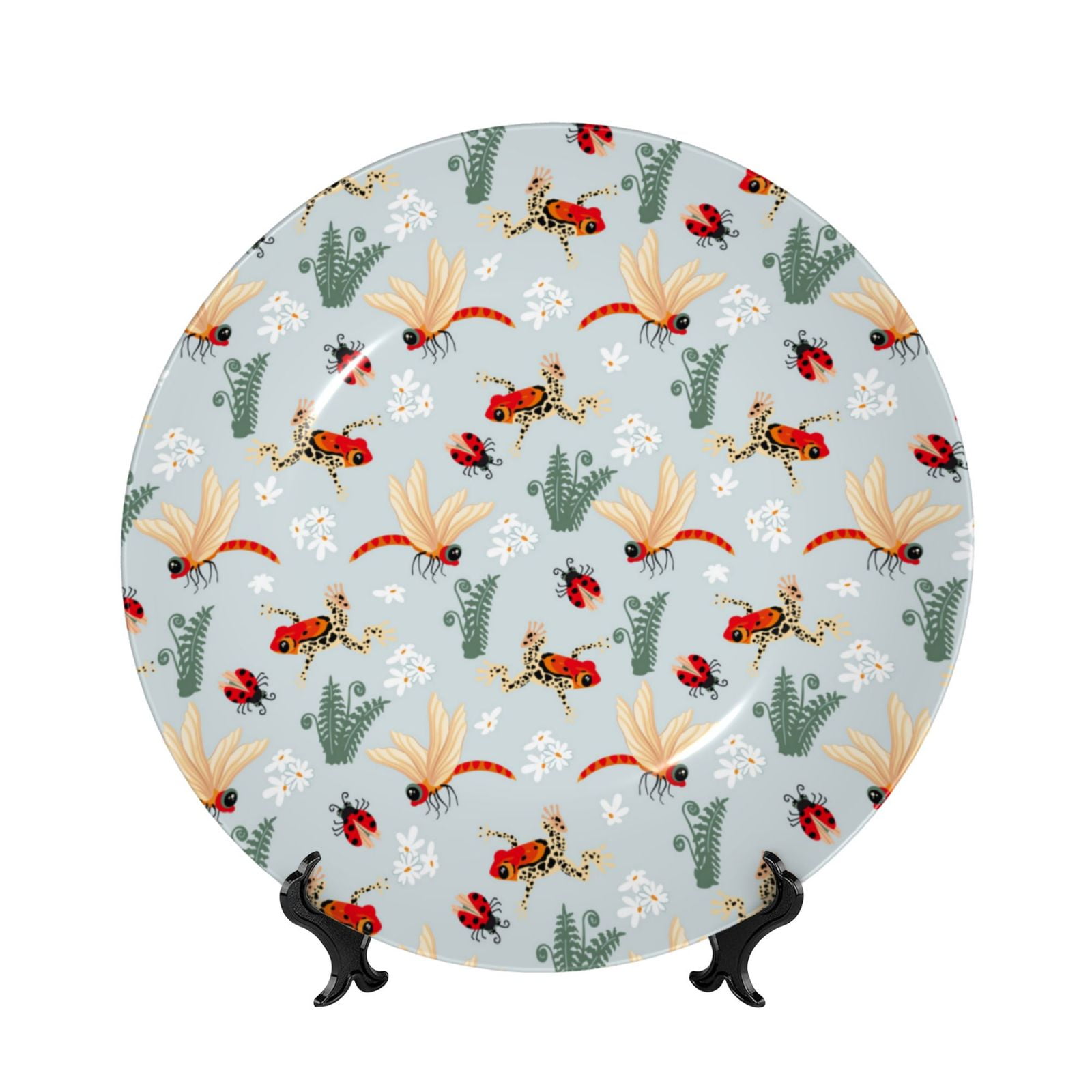 Picia Ragonfly And Ladybug Pattern Bone China Decorative Plate – Wall ...