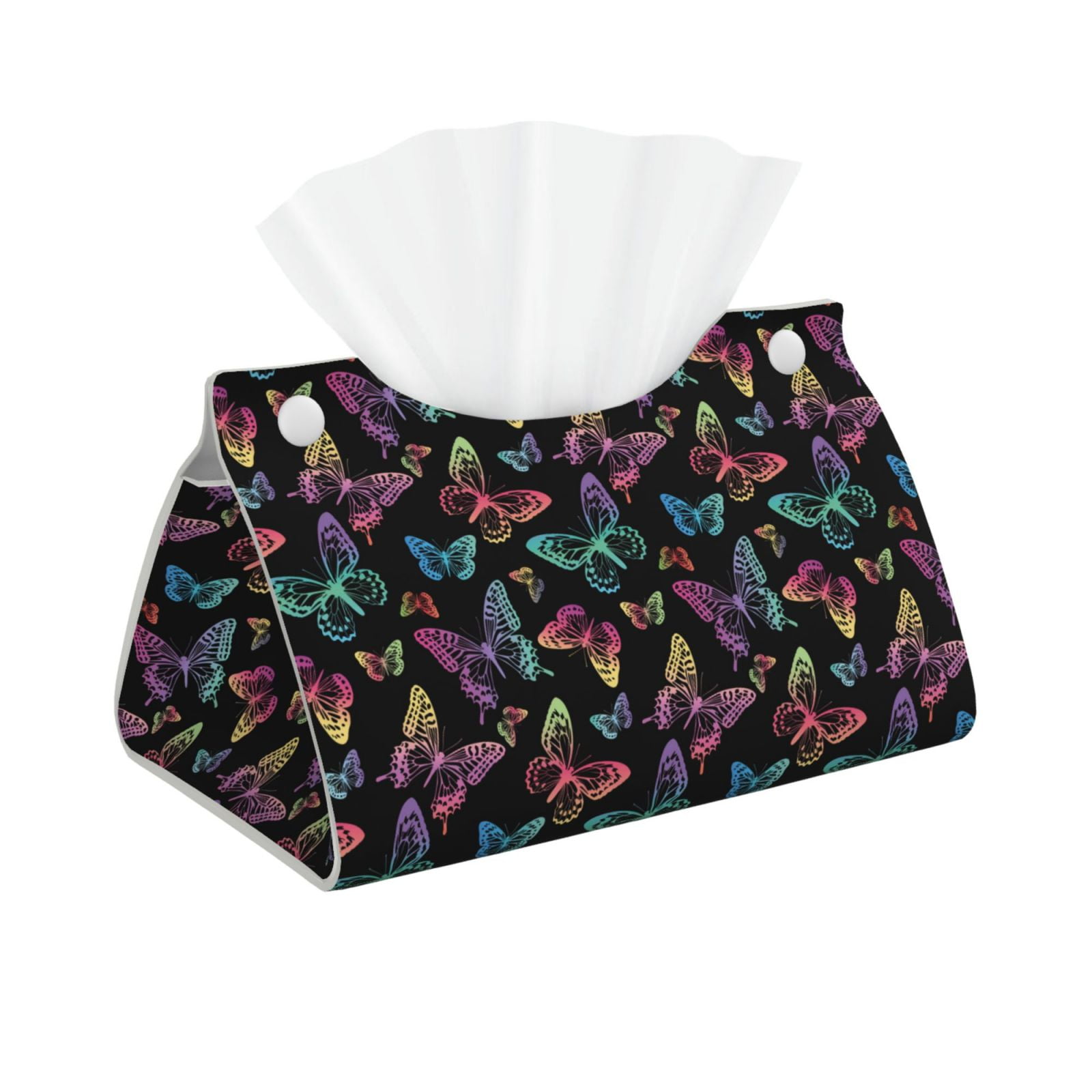 Picia Rainbow Butterflies Pattern Long Tissue Box Cover,PVC Leather ...
