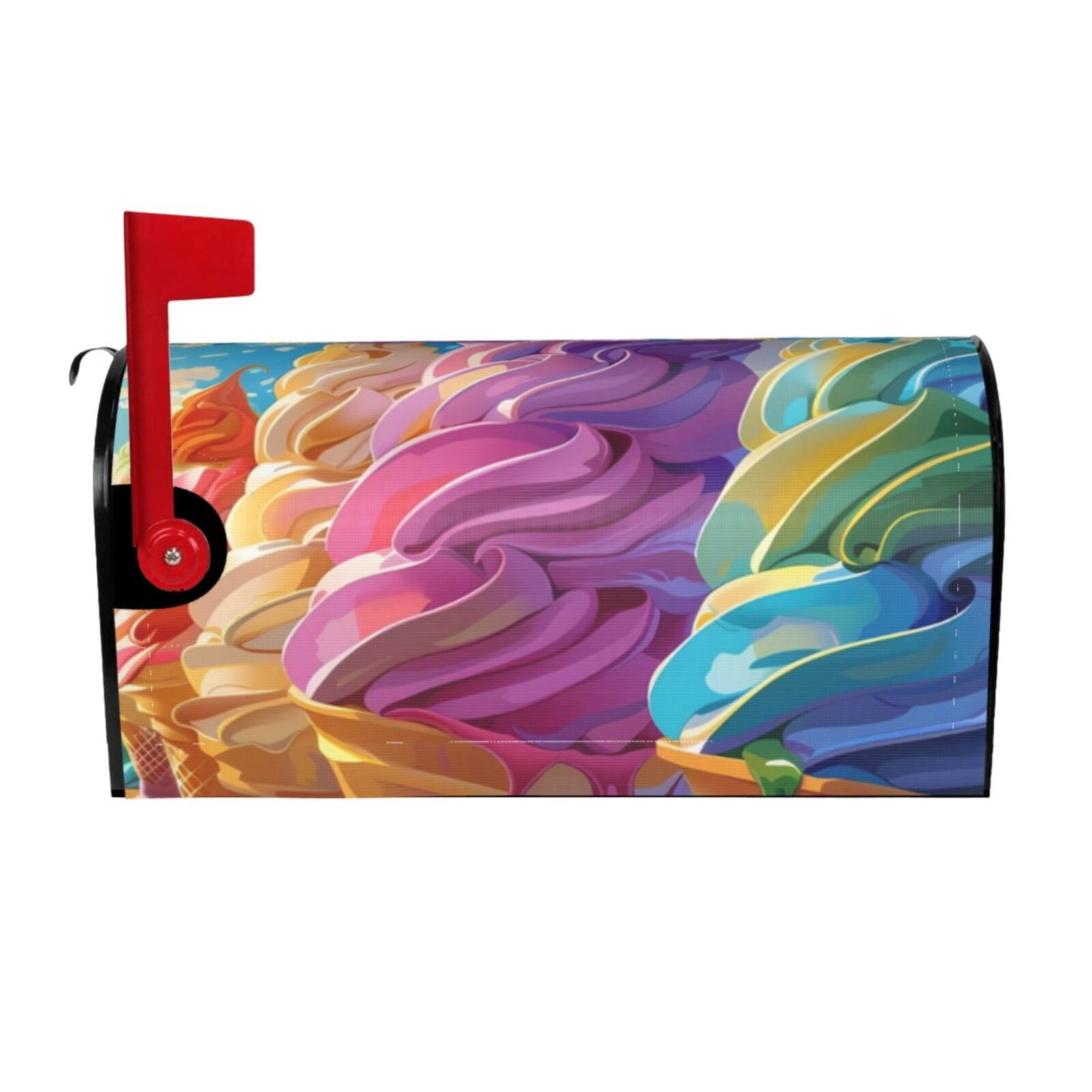 Picia Rainbow Melting Ice Cream Magnetic Mailbox Cover Standard Size ...