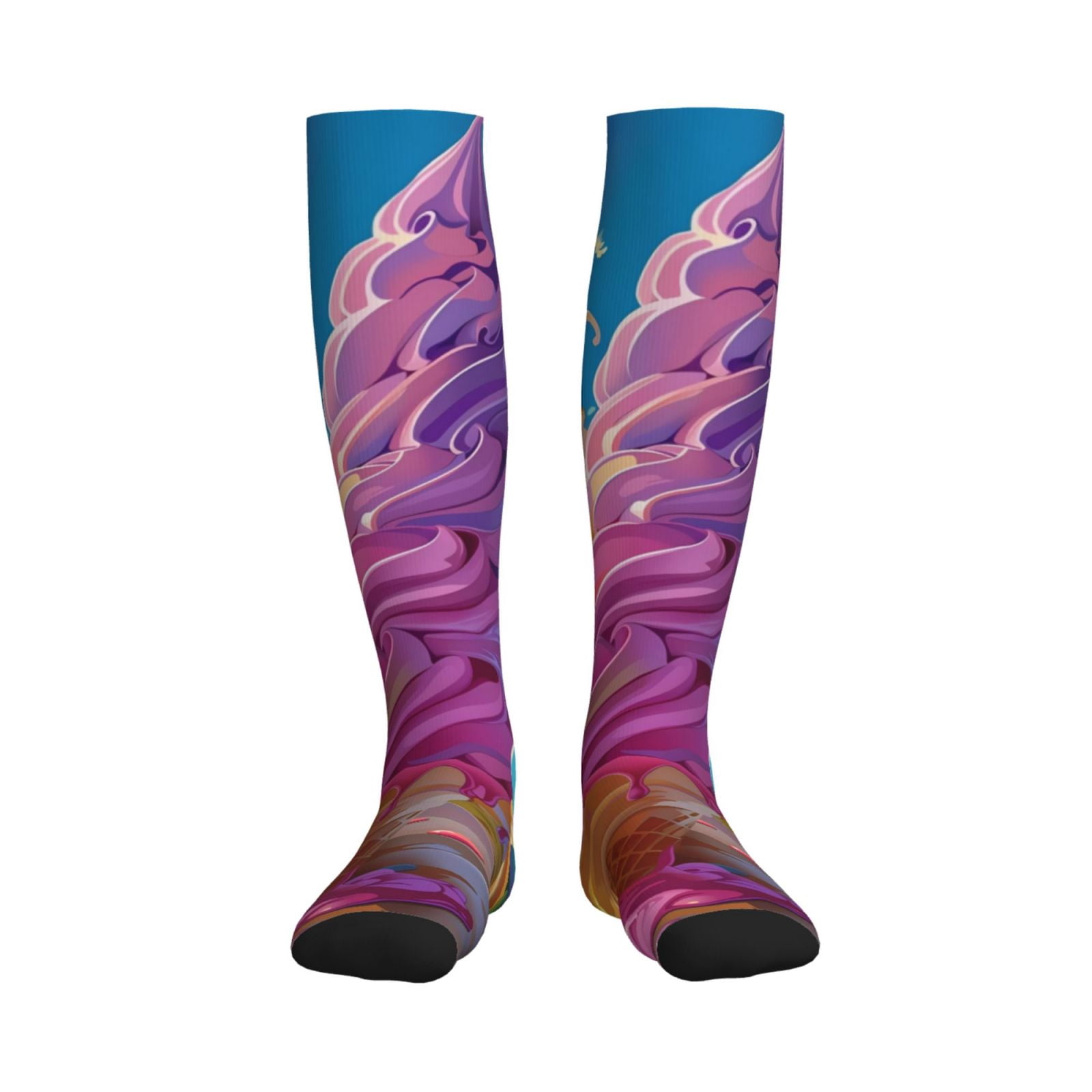 Picia Rainbow Melting Ice Cream Printed Sports Compression Socks - 15 ...
