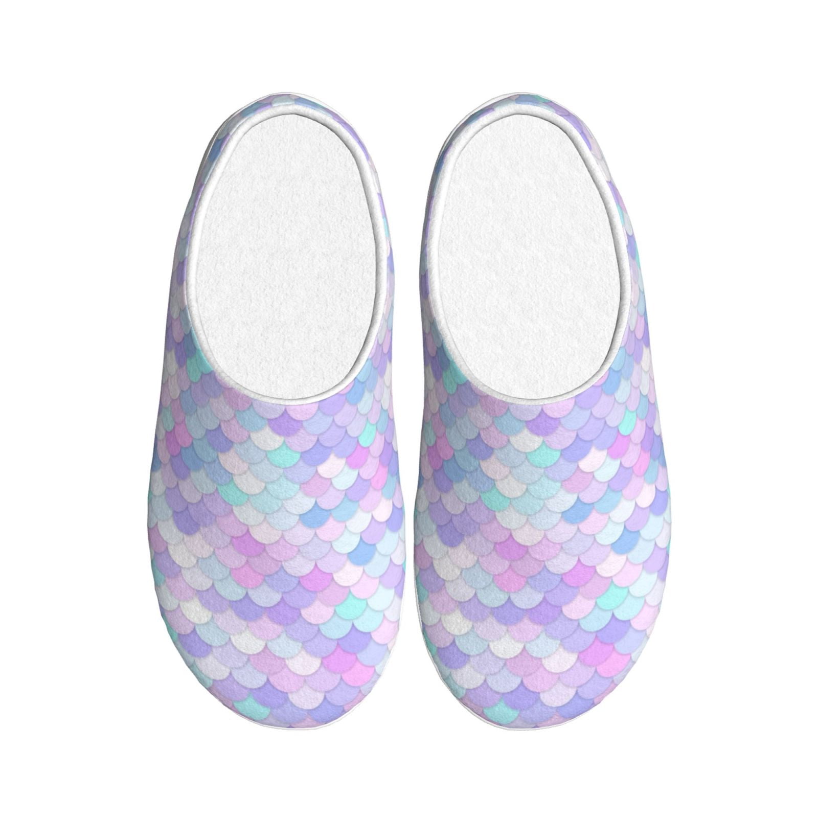 Picia Rainbow Scales for Women's Lamb-hug Comfy Fleece House Slippers ...