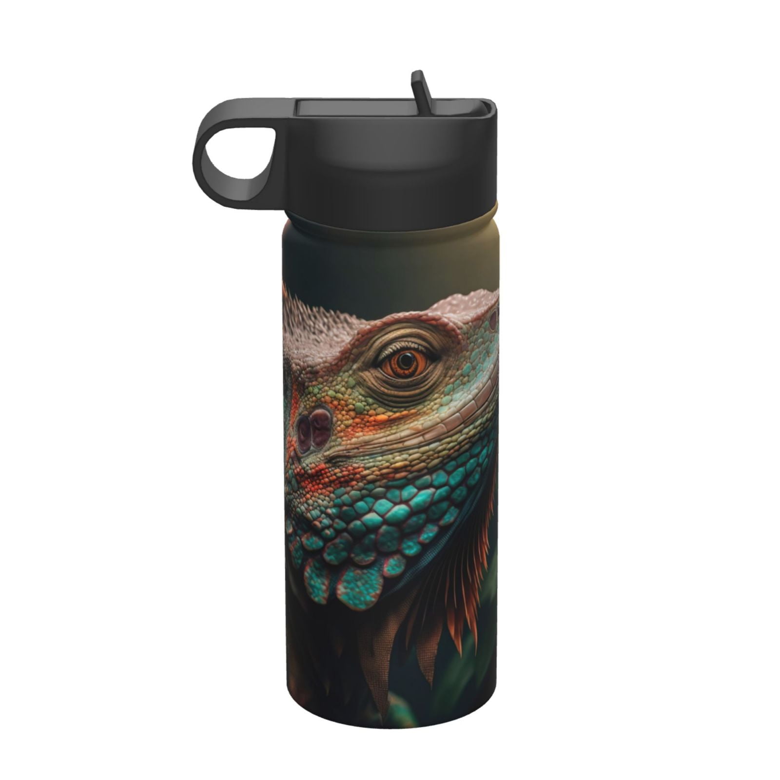 Picia Realistic Colorful Chameleon Pattern 18oz Sports Insulated Kettle ...