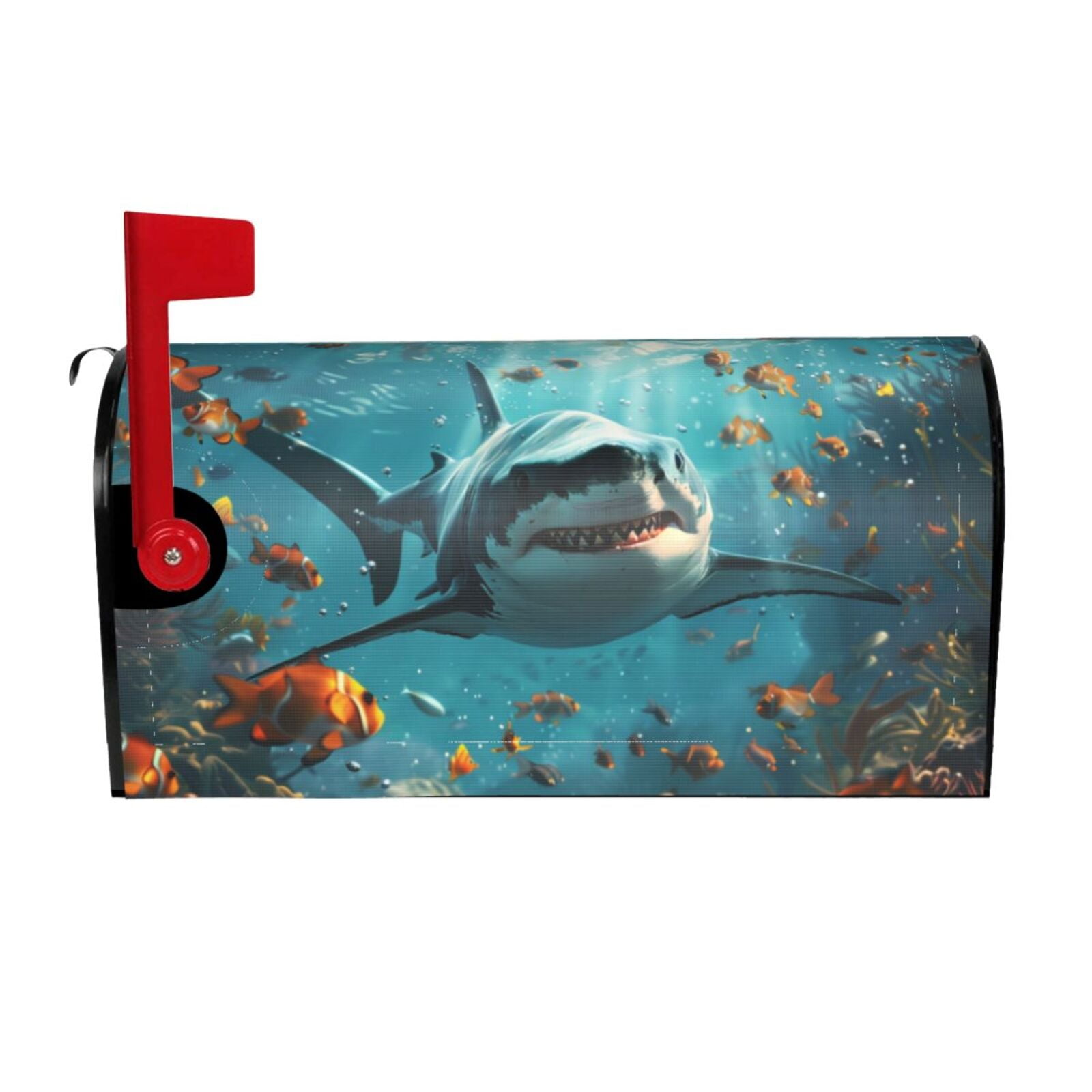 Picia Realistic Ocean Shark Magnetic Mailbox Cover Standard Size-21x18 ...