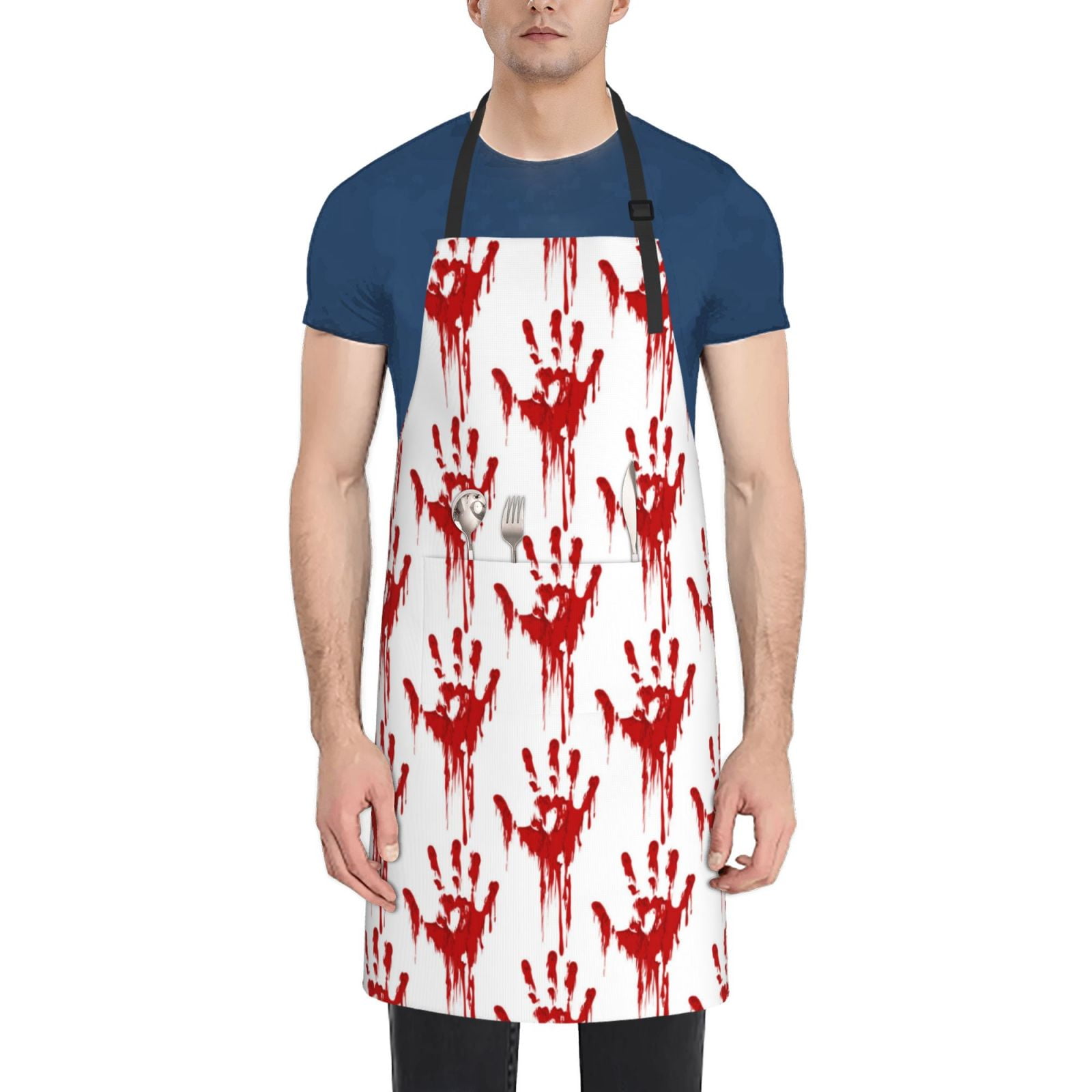 Picia Red Bloody Scary Hands Waterproof Apron for Unisex Adult ...