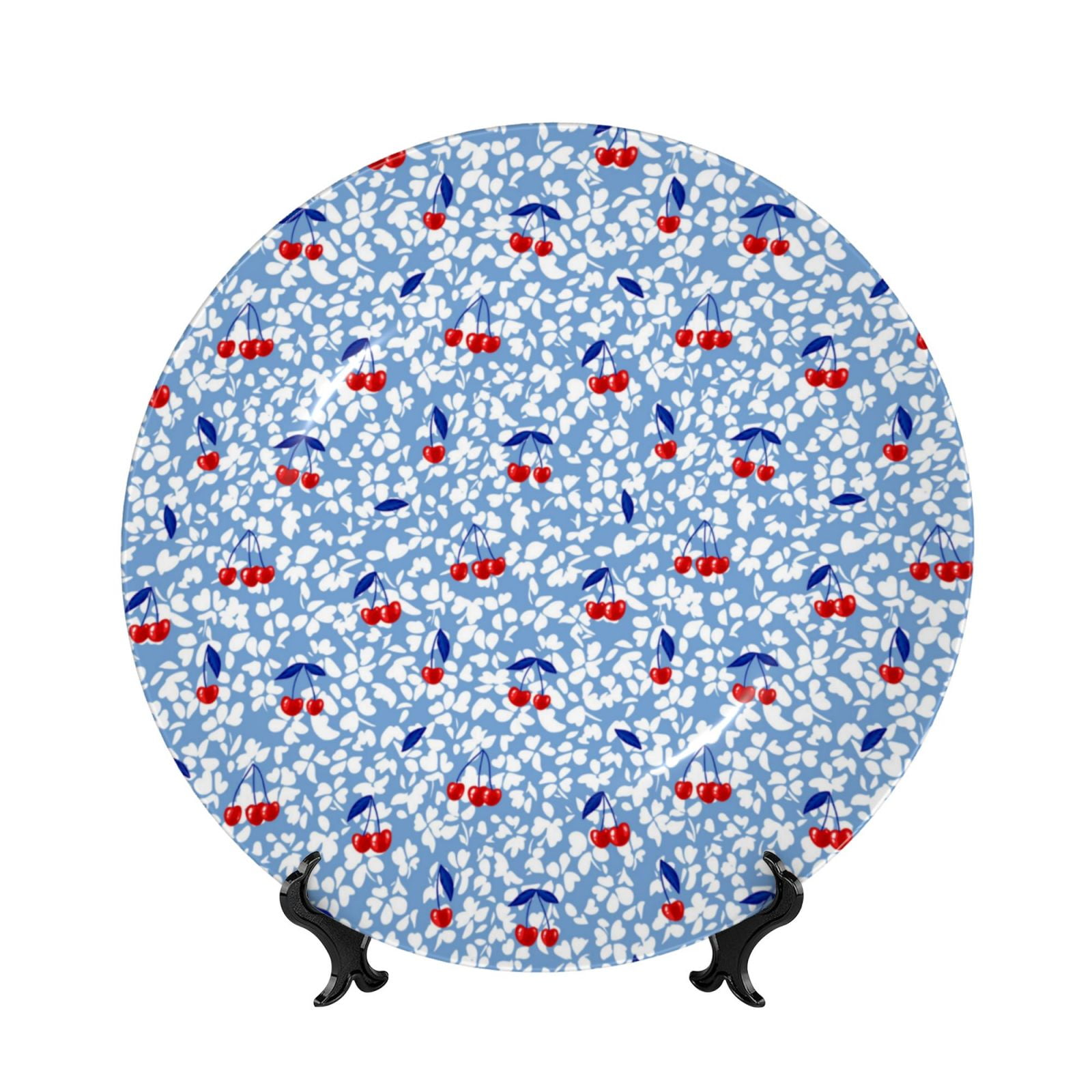 Picia Red Cherries Pattern Bone China Decorative Plate – Wall Decor ...