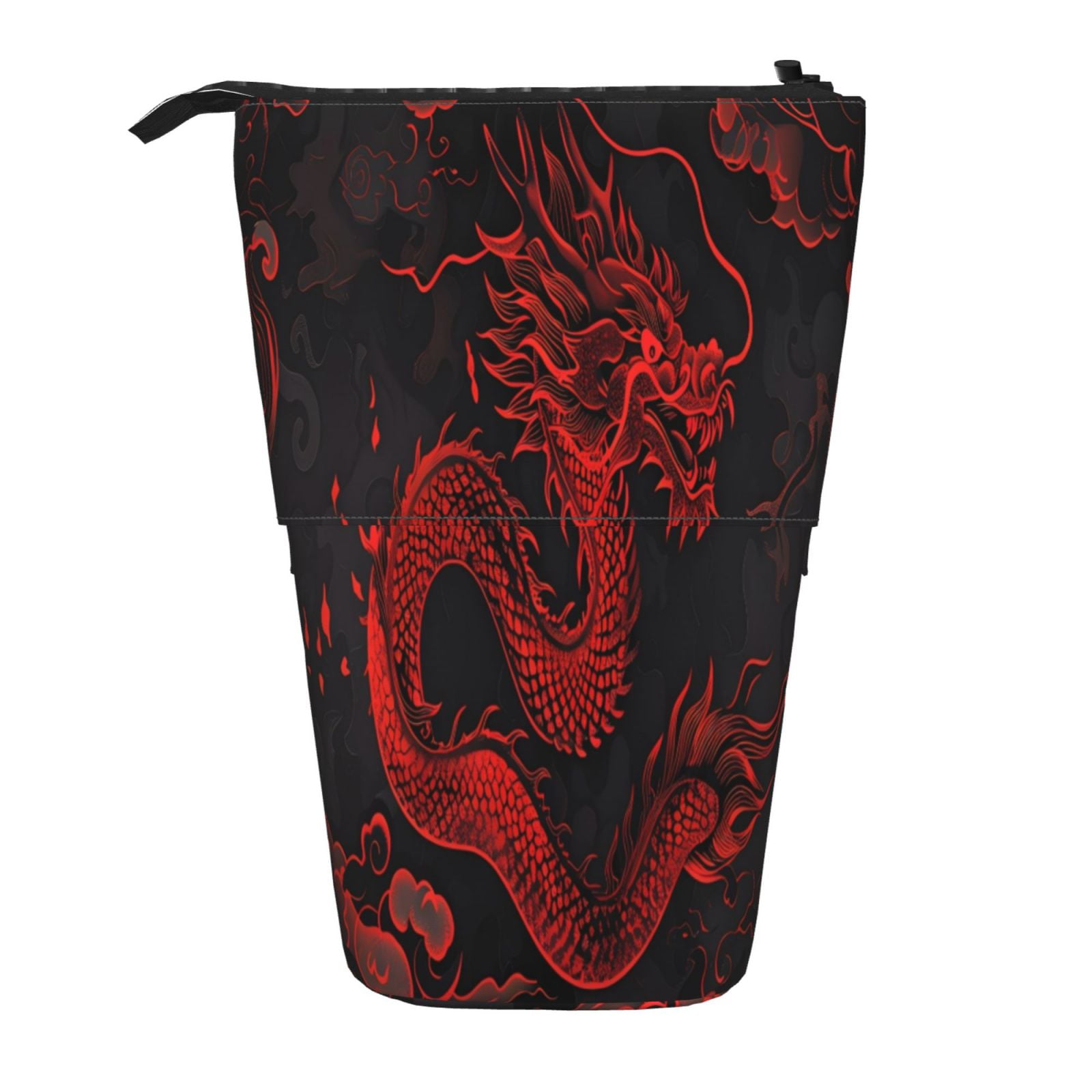 Picia Red Dragon On Black Print Telescopic Pencil Case, Telescopic Pen ...