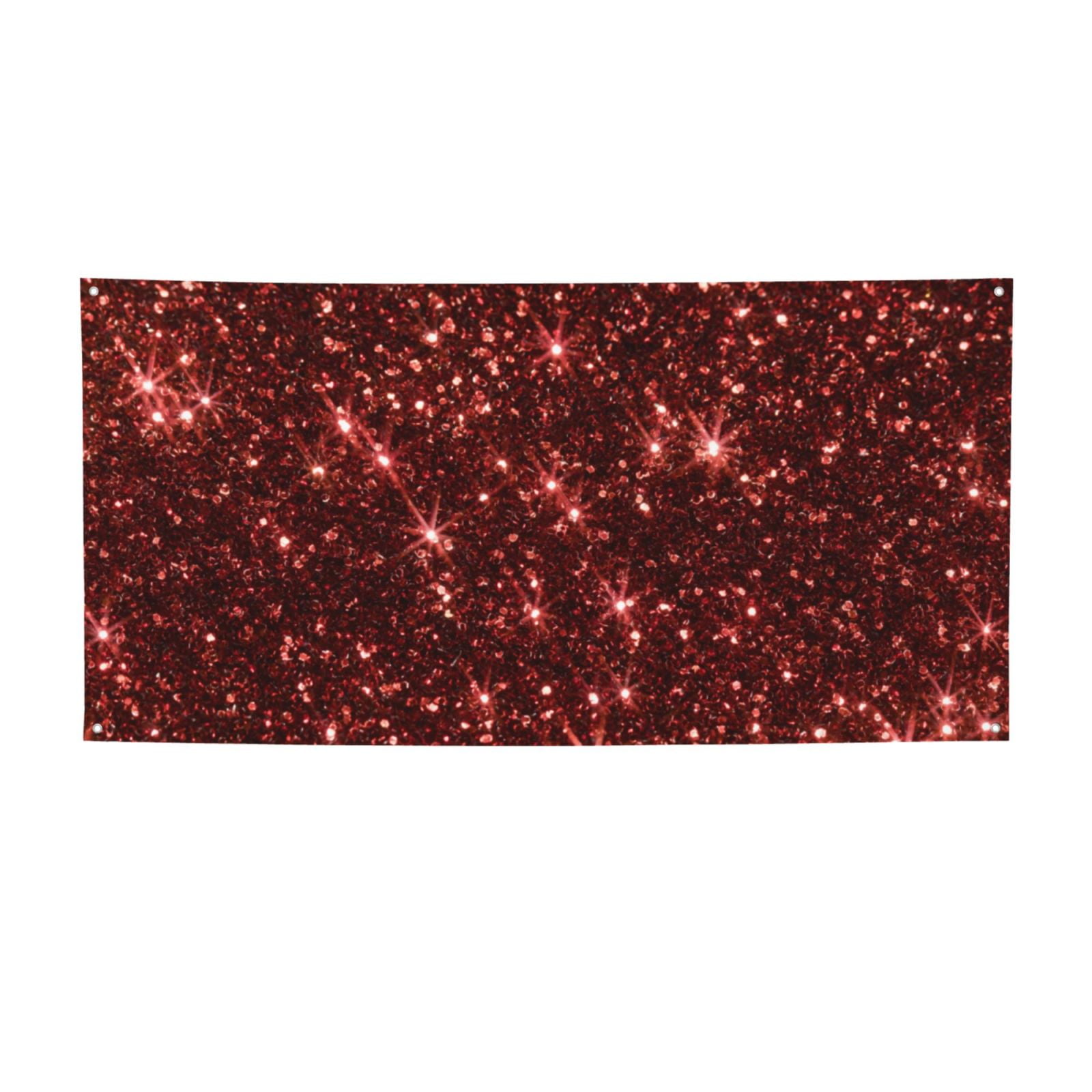 Picia Red Glitter Texture Pattern Party Banner, Festive Decoration ...