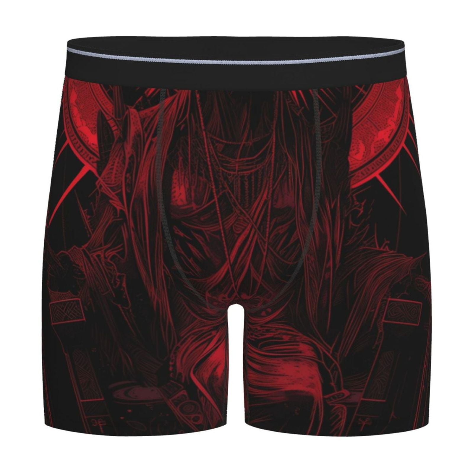 Picia Red Gothic Skeleton Throne Pattern Men's Athletic Long Leg Briefs ...