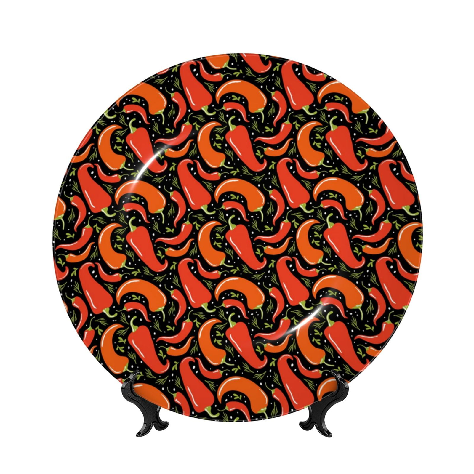 Picia Red Hot Chili Pattern Bone China Decorative Plate – Wall Decor ...