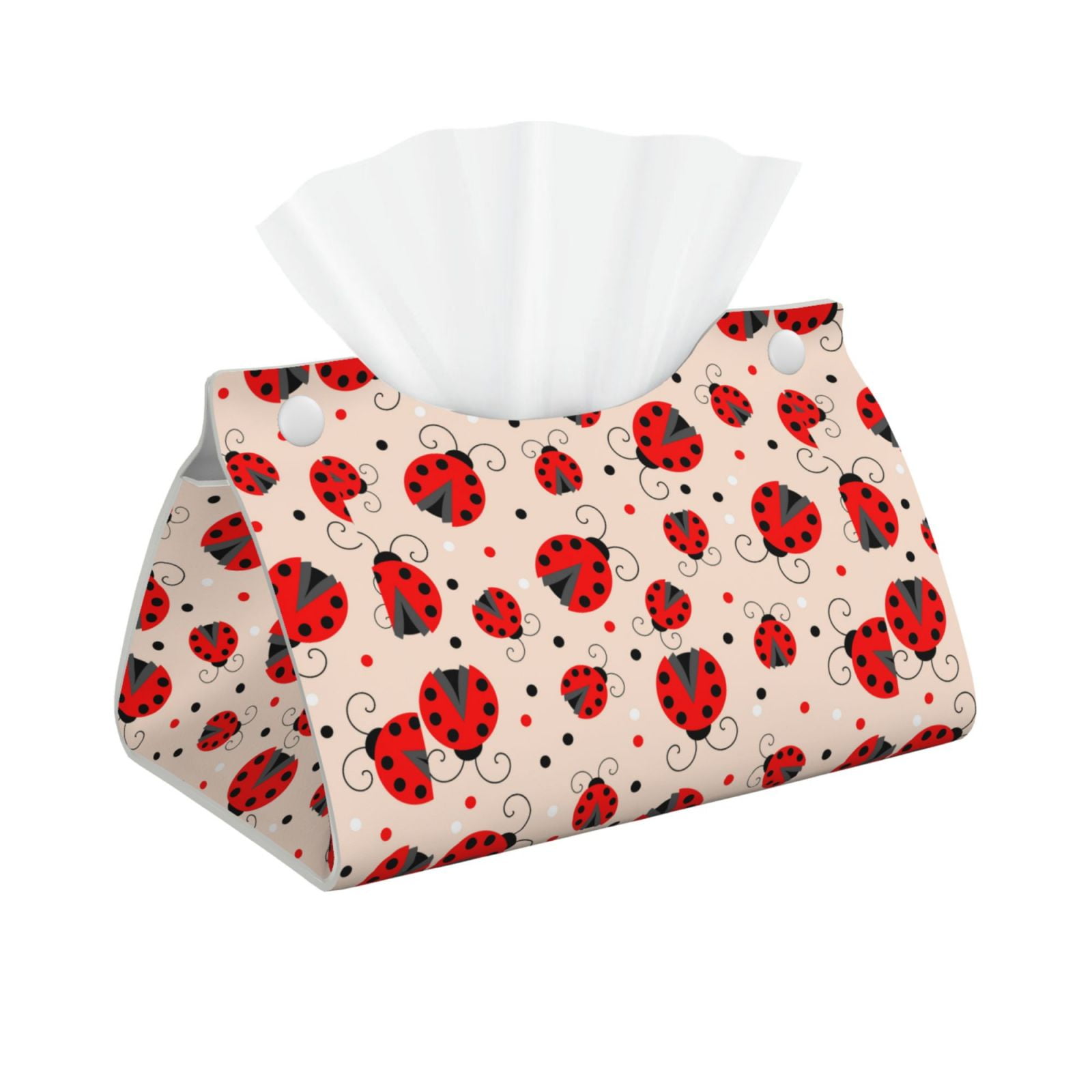 Picia Red Ladybug Pattern Long Tissue Box Cover,PVC Leather Triangle ...
