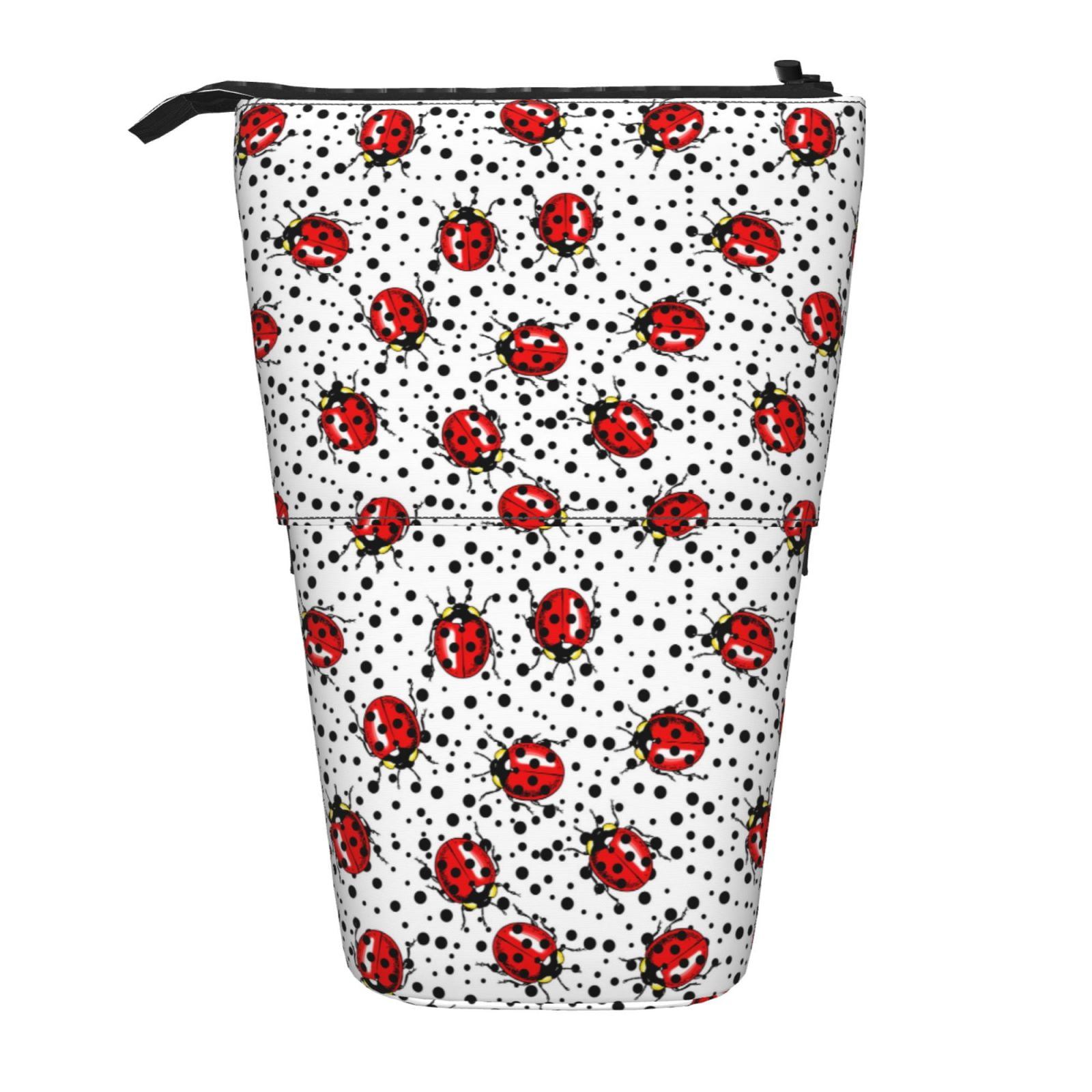 Picia Red Ladybugs On Black Dotted Print Telescopic Pencil Case ...
