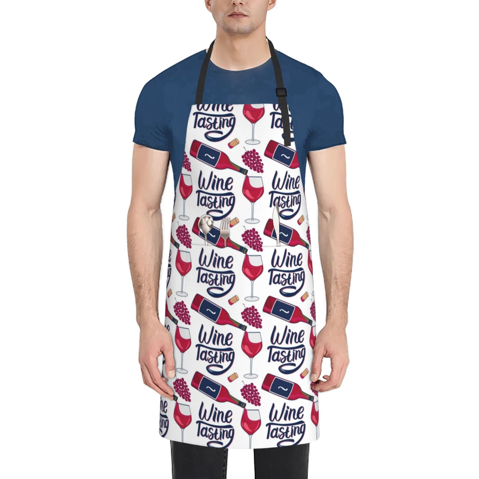 Picia Red Wine Glass Bottle Waterproof Apron for Unisex Adult ...