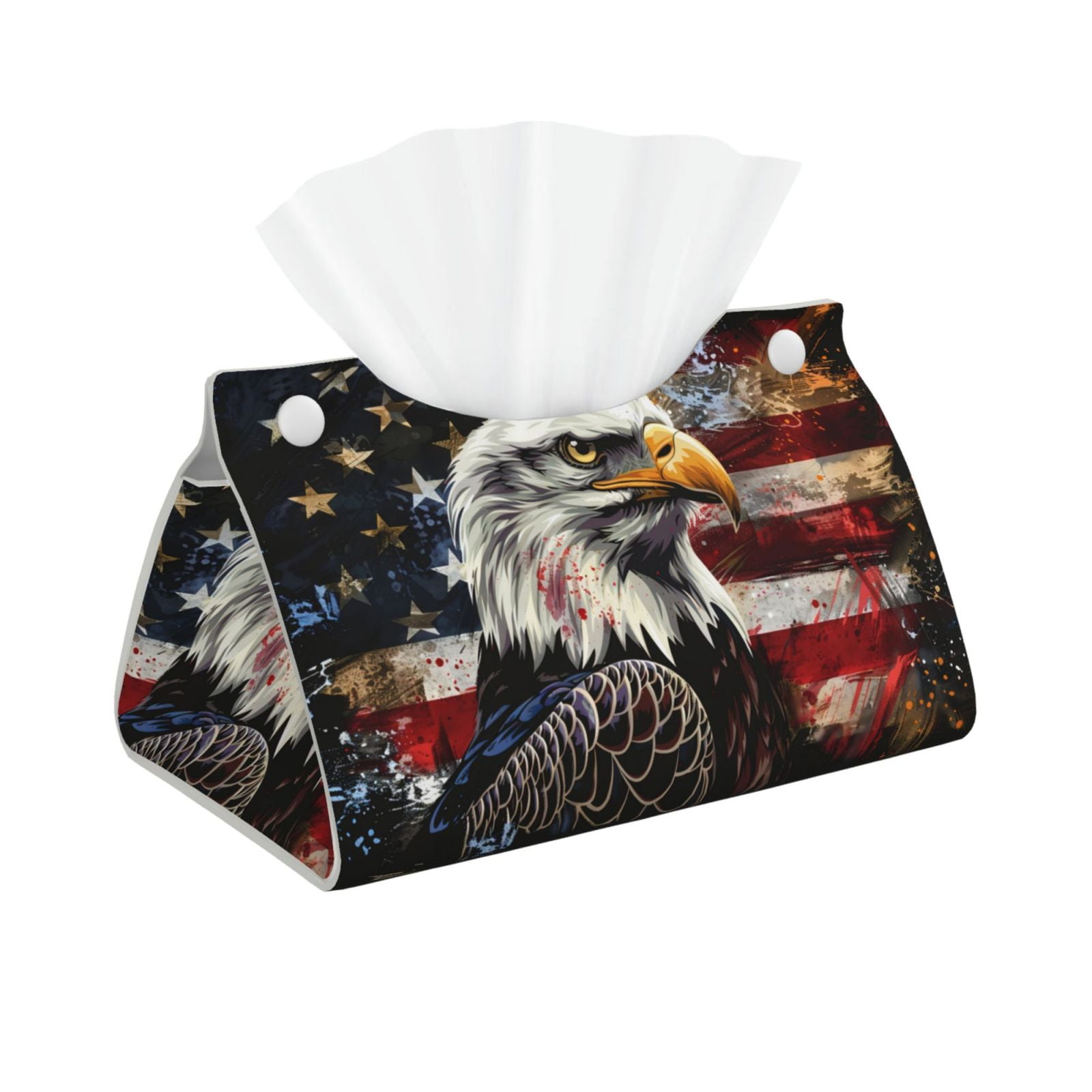 Picia Retro American Eagle A Pattern Long Tissue Box Cover,PVC Leather ...