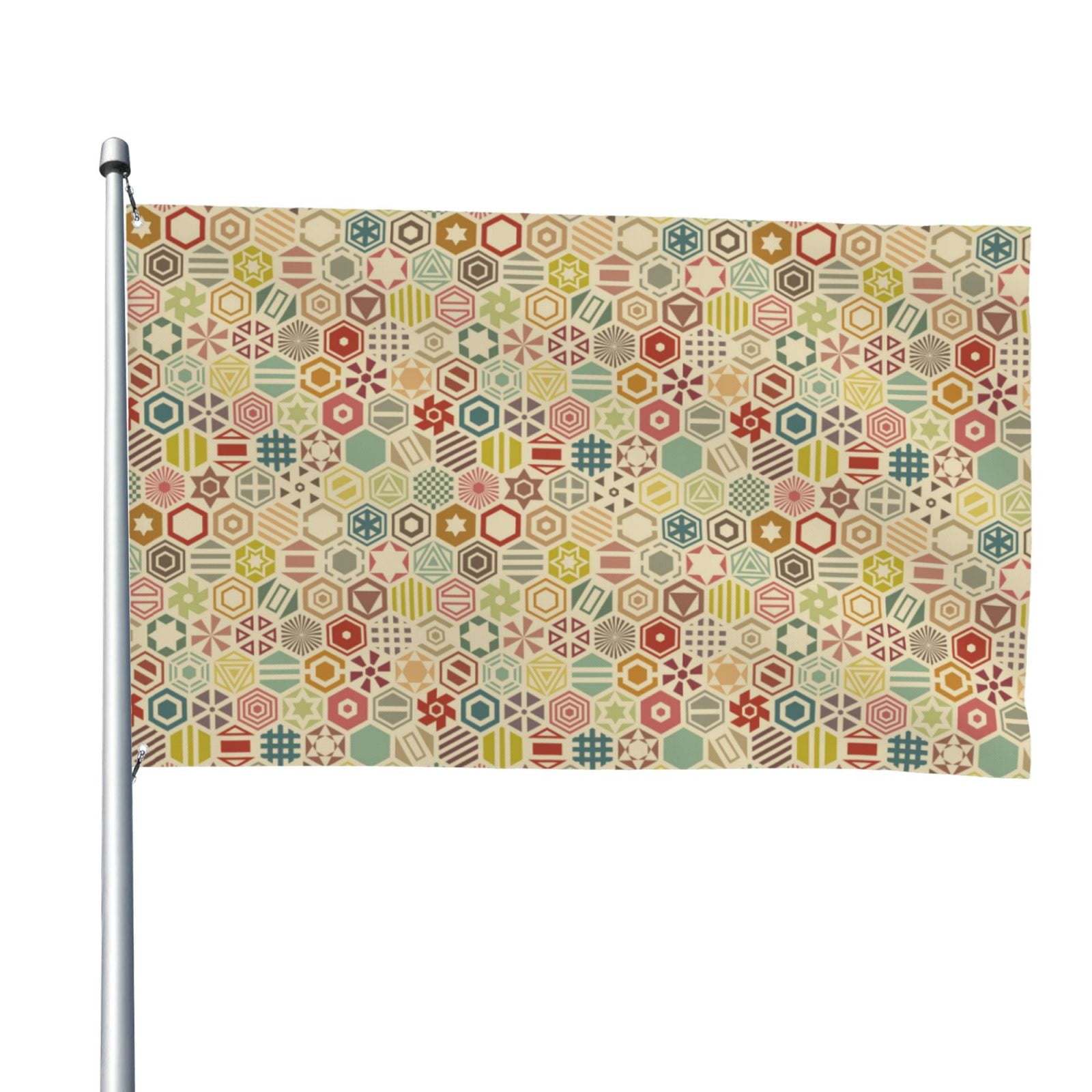 Picia Retro Geometry Printed Flag ,Retro Geometry Pattern Garden Flag ...