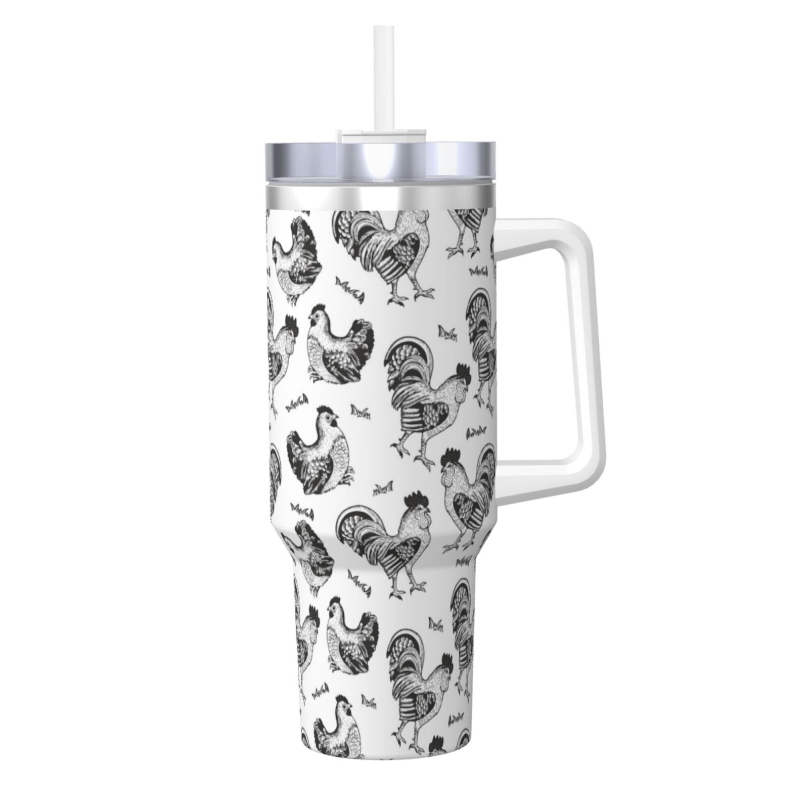 Picia Retro Rooster Pattern 40oz Ice Bully Insulated Tumbler with ...