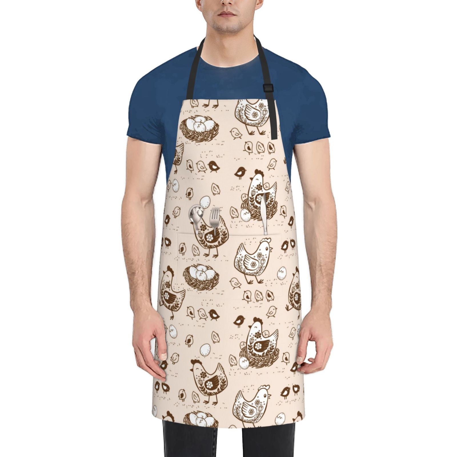 Picia Retro Rooster Waterproof Apron for Unisex Adult - Adjustable Bib ...