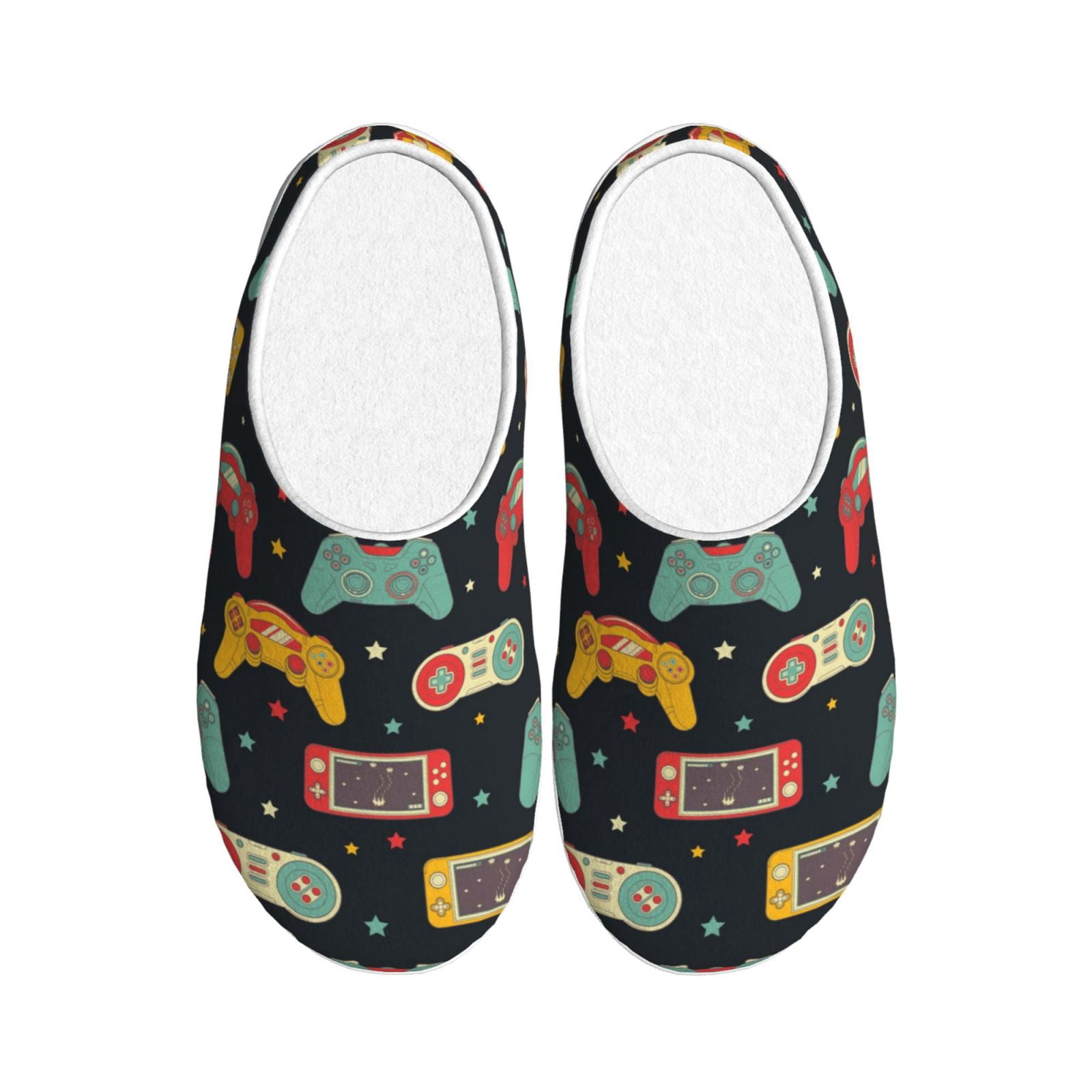 Picia Retro Video Game for Women's Lamb-hug Comfy Fleece House Slippers ...