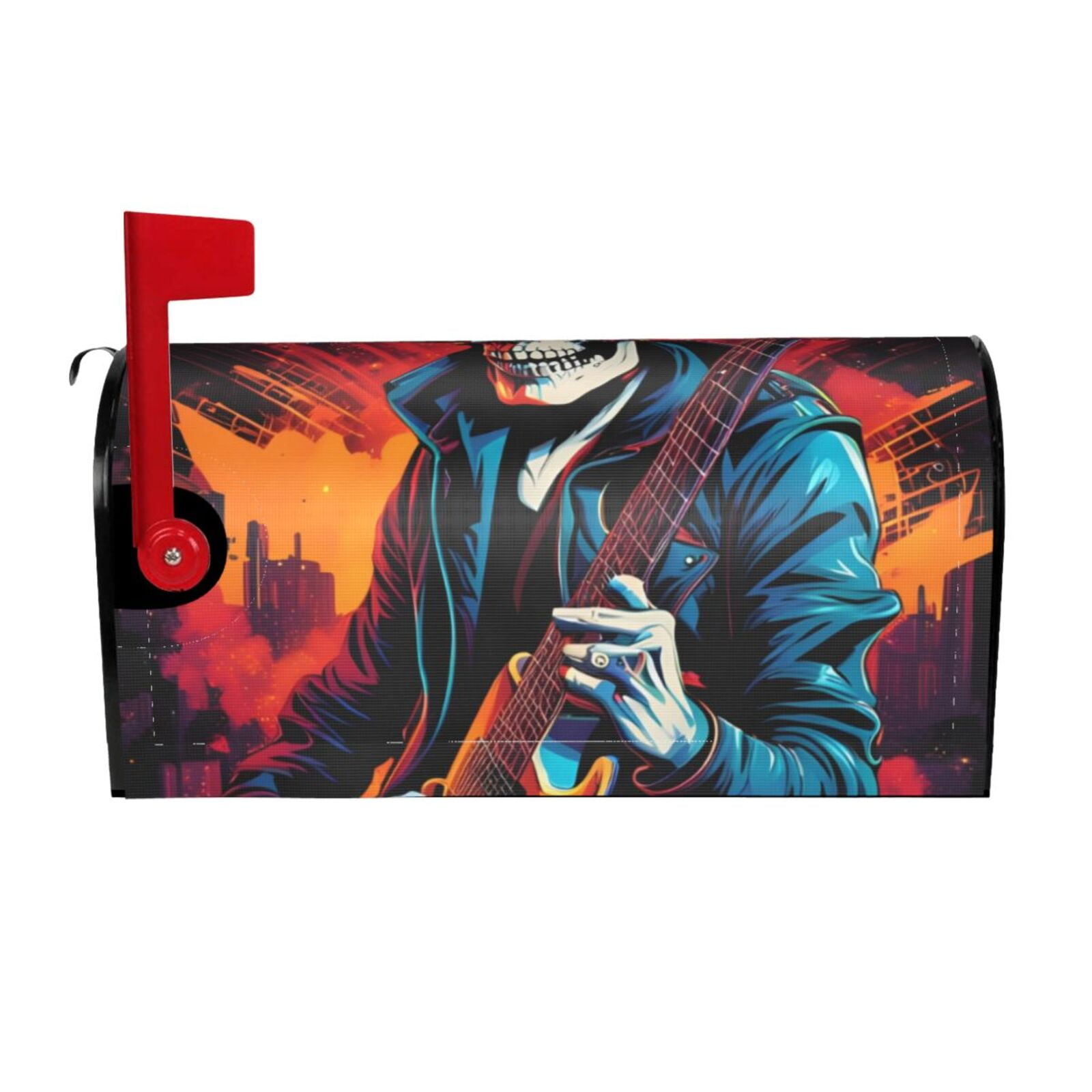 Picia Rock Skull Singer Magnetic Mailbox Cover Standard Size-25.5x21 in ...