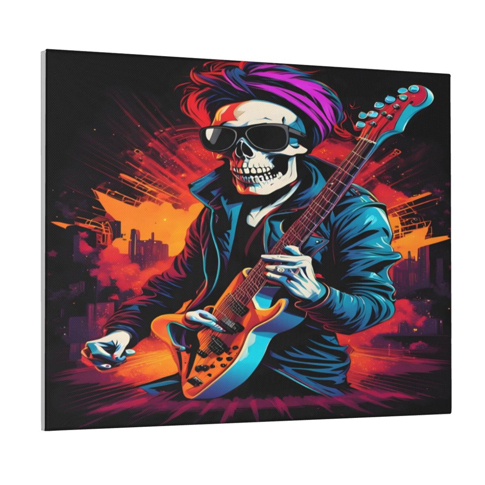 Picia Rock Skull Singer Pattern Decorative Picture – Unique Wall Art ...