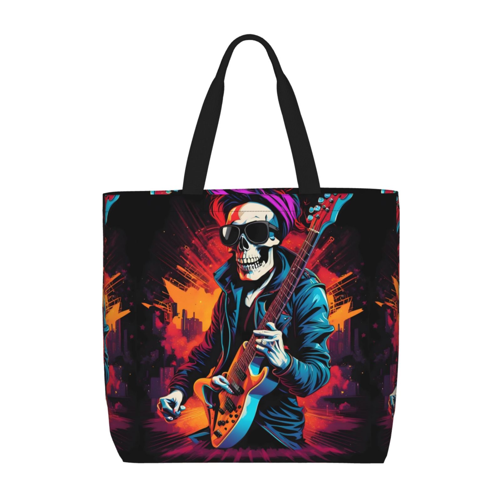 Picia Rock Skull Singer for Tote Bag for Women with Zipper, Gym Tote ...