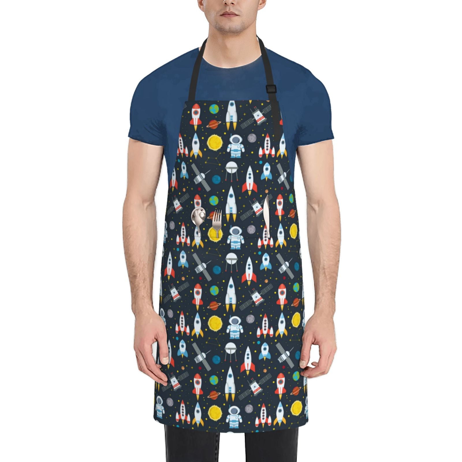 Picia Rocket Space Waterproof Apron for Unisex Adult - Adjustable Bib ...